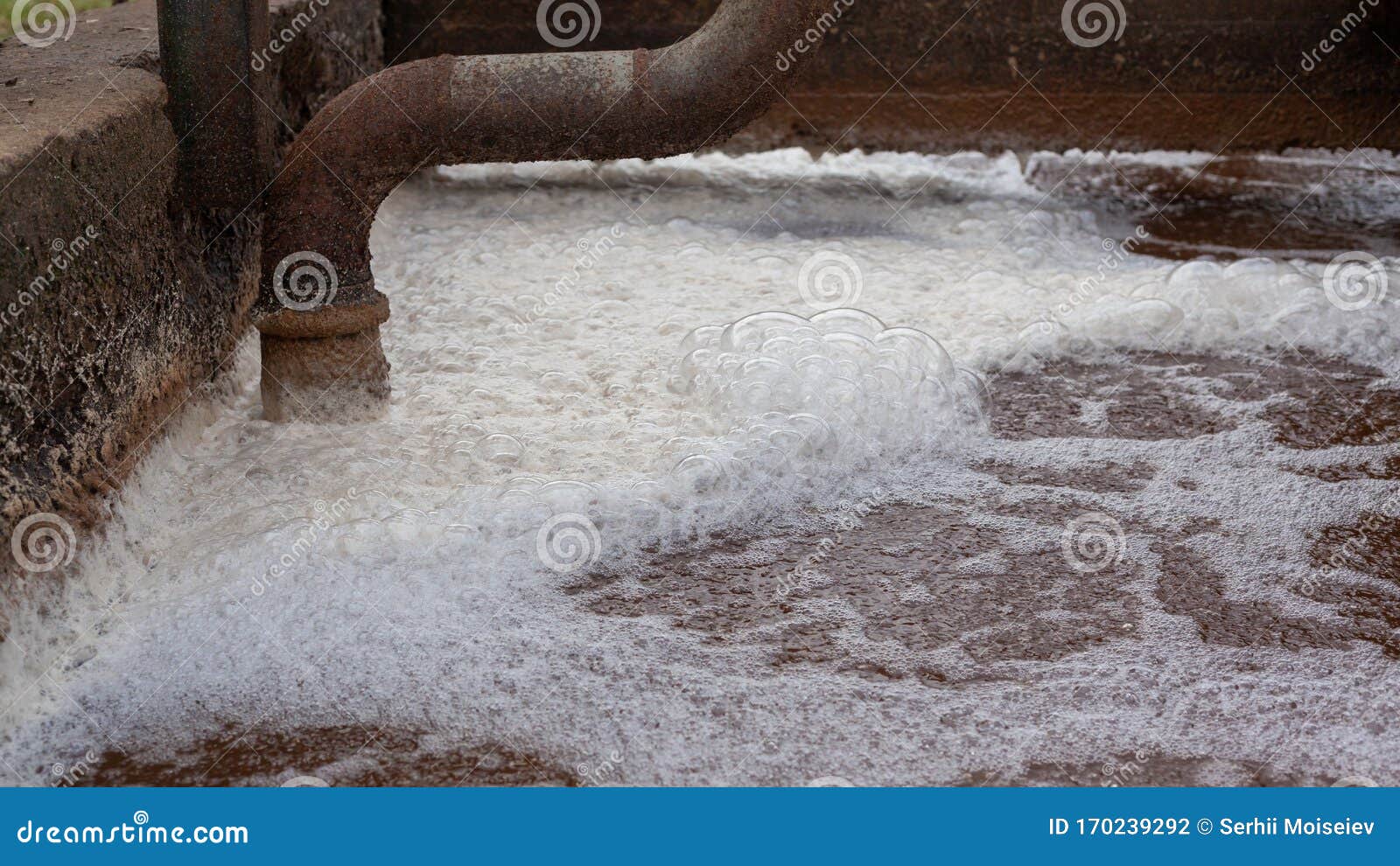 Active wastewater bubbling stock photo. Image of dirt - 170239292