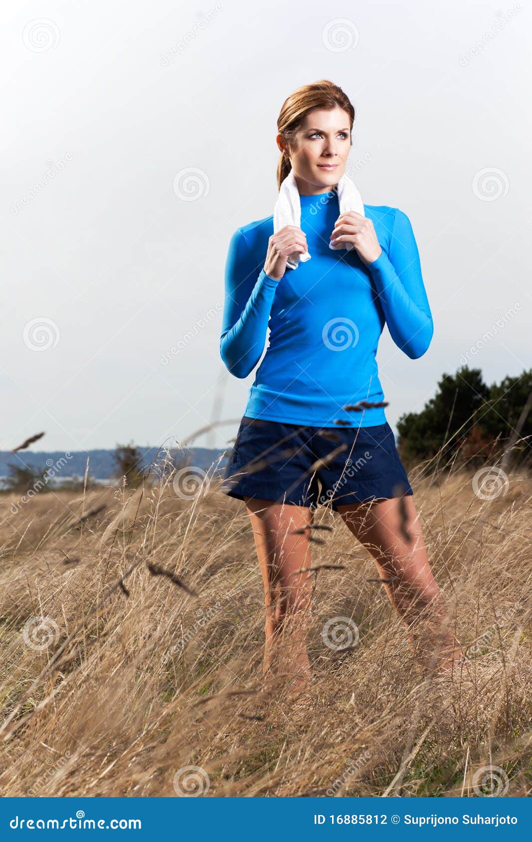 Active woman stock photo. Image of park, outdoor, towel - 16885812