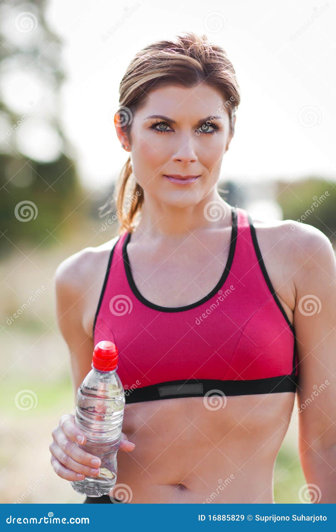 Active woman stock image. Image of recreation, bottle - 16885829