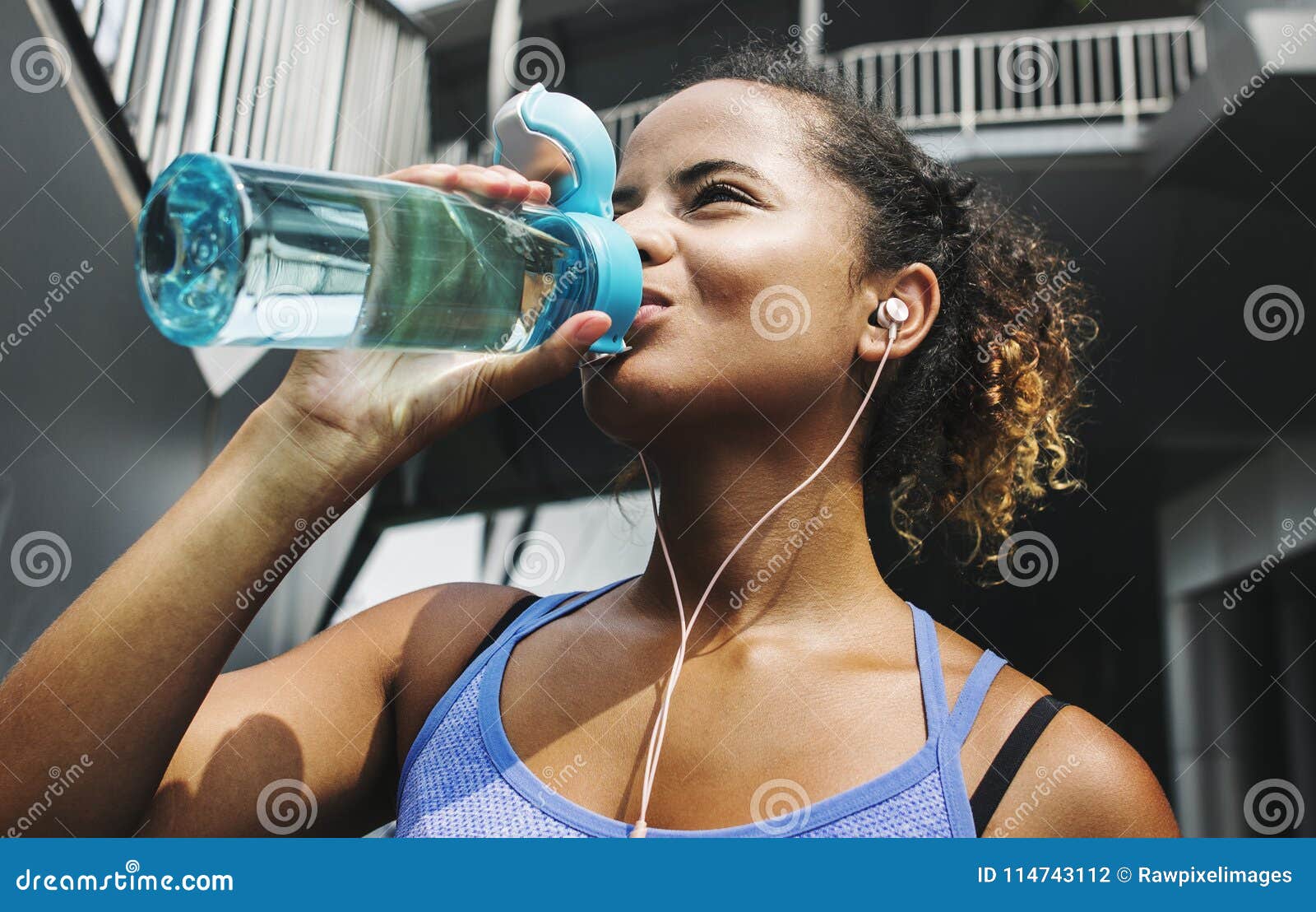 Active Woman Drinking Water after Exercise Stock Photo - Image of ...