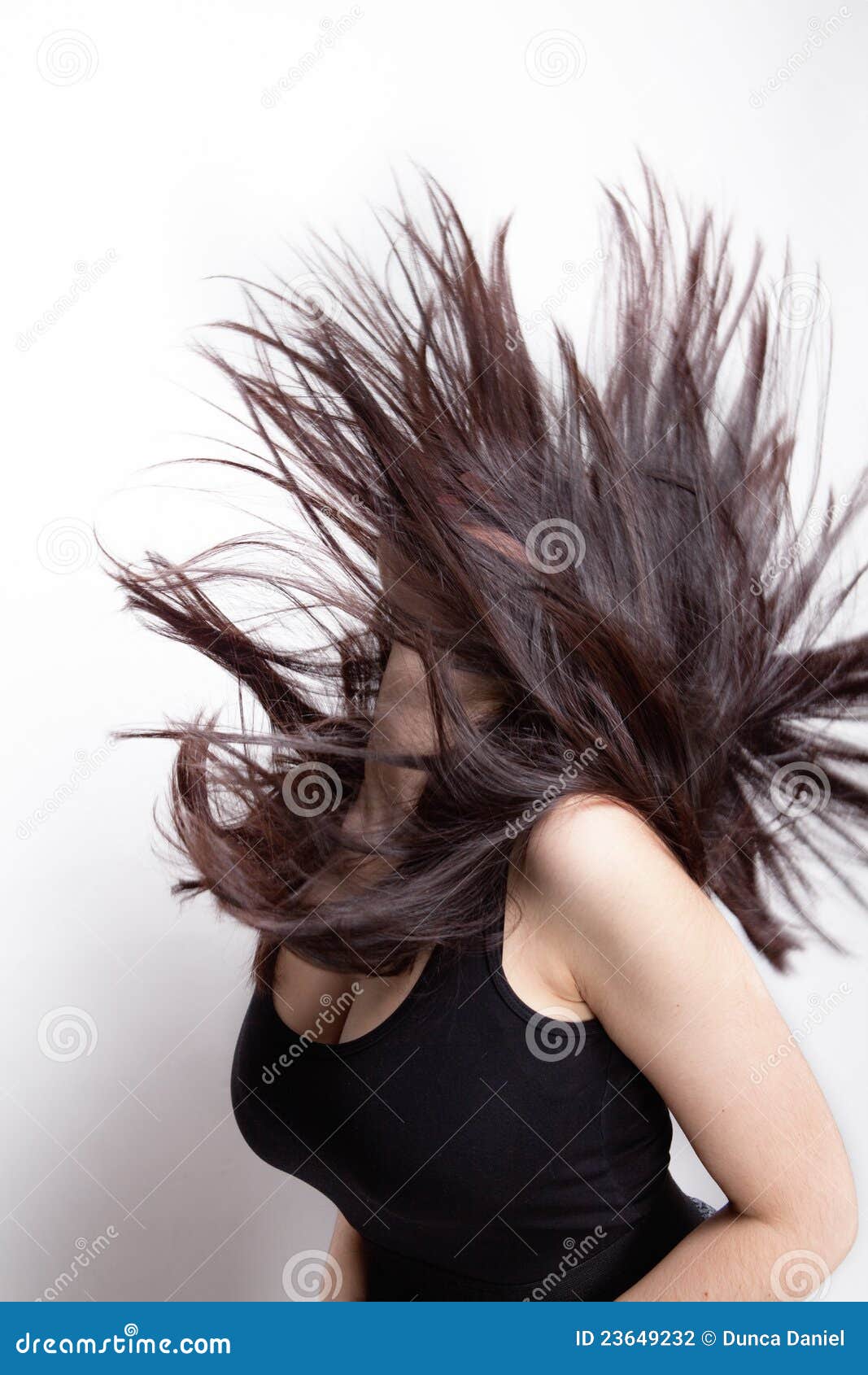 Active Woman with Hair in Motion Stock Photo - Image of hairstyle, wavy ...