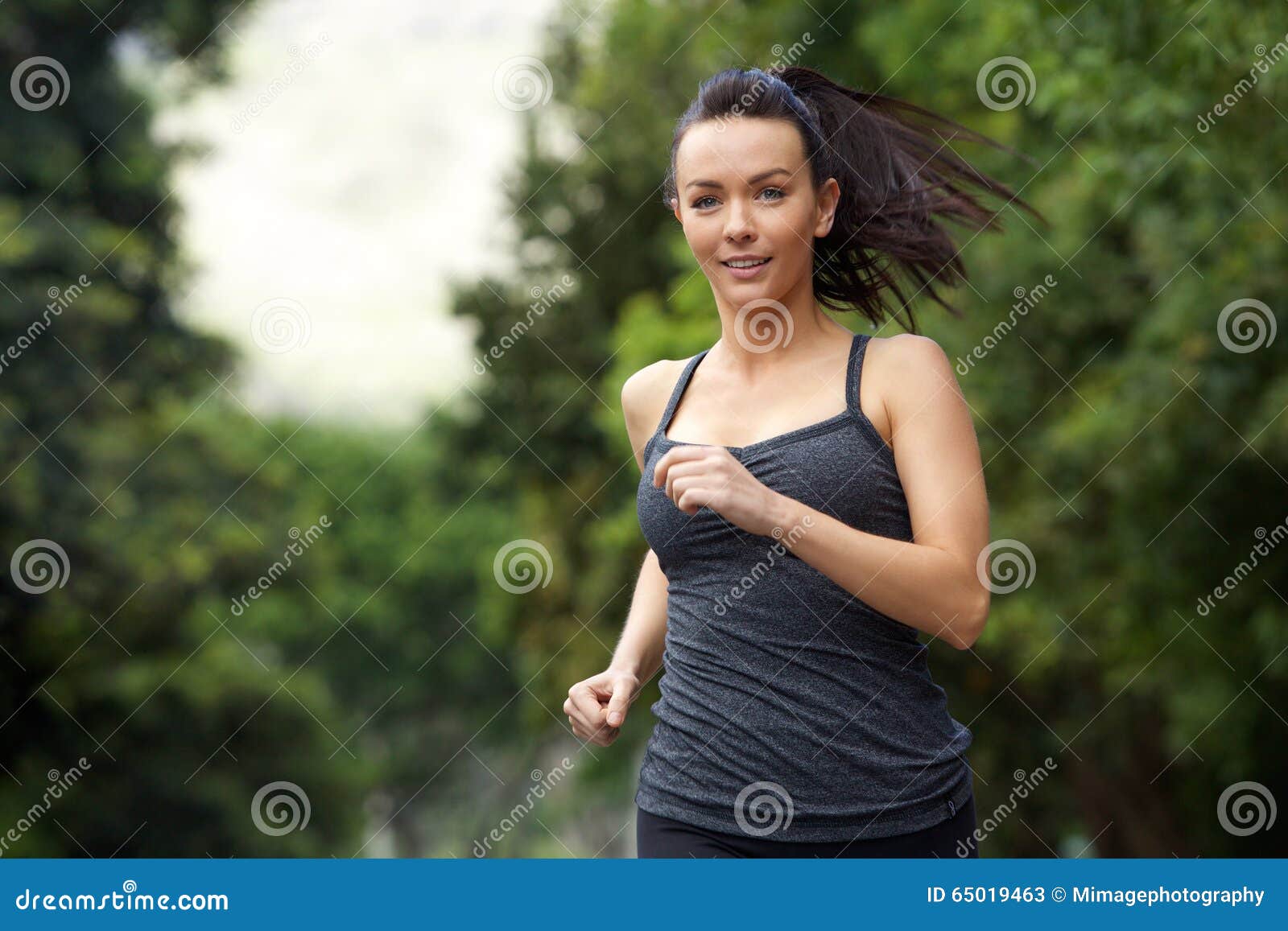 Active Woman Running Outdoors Stock Image - Image of exercise, healthy ...