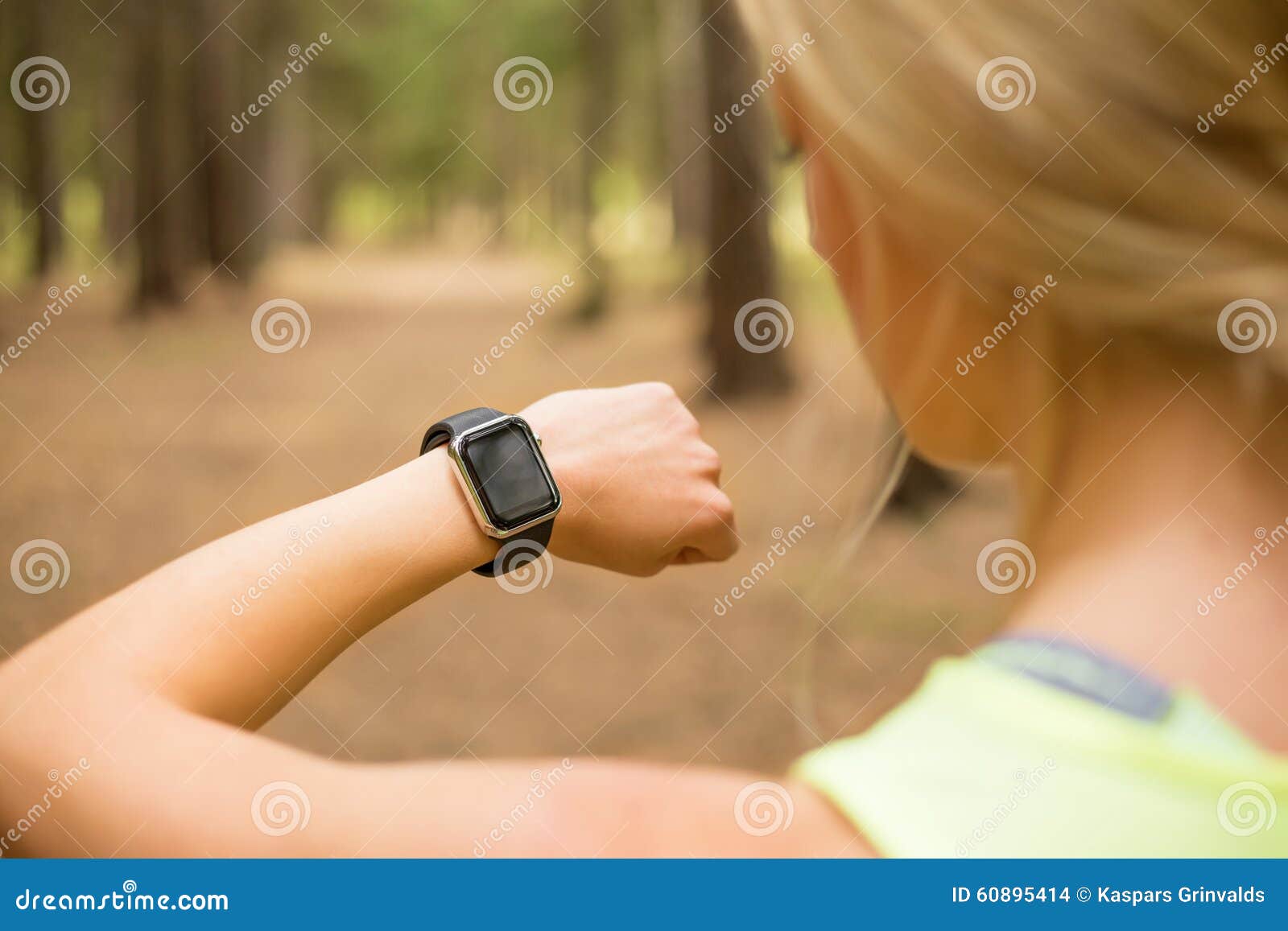 Active Woman Using Smartwatch Stock Photo - Image of equipment, health ...