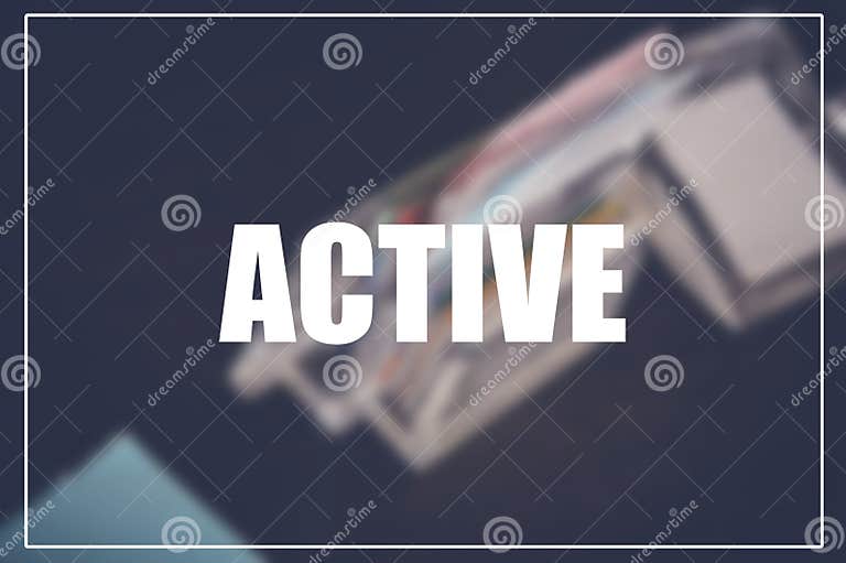 Active Word with Business Blurring Background Stock Photo - Image of ...