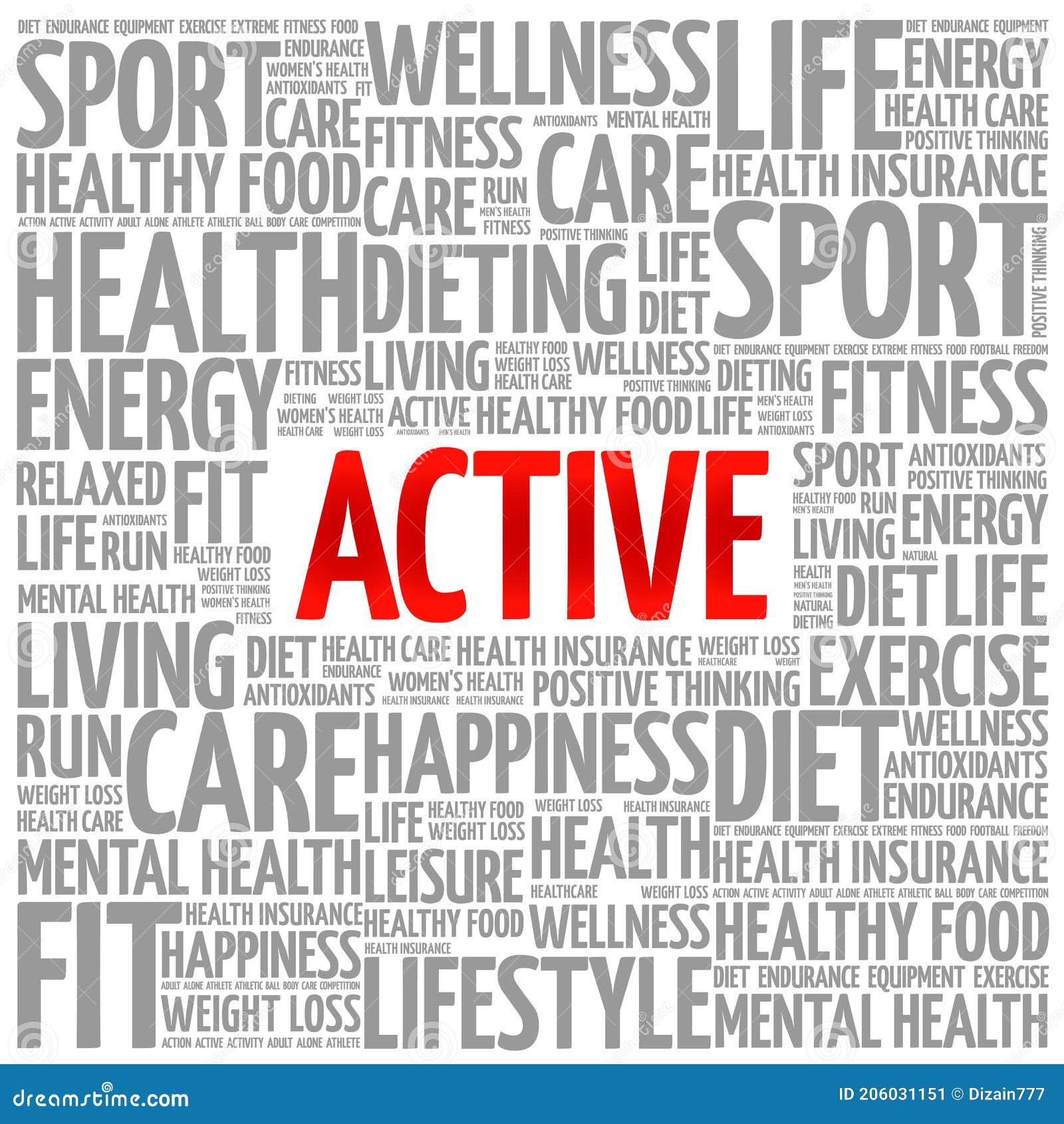 ACTIVE Word Cloud Background Stock Illustration - Illustration of ...