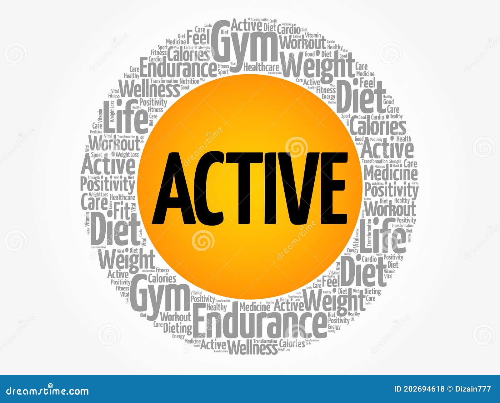 ACTIVE word cloud collage stock illustration. Illustration of active ...