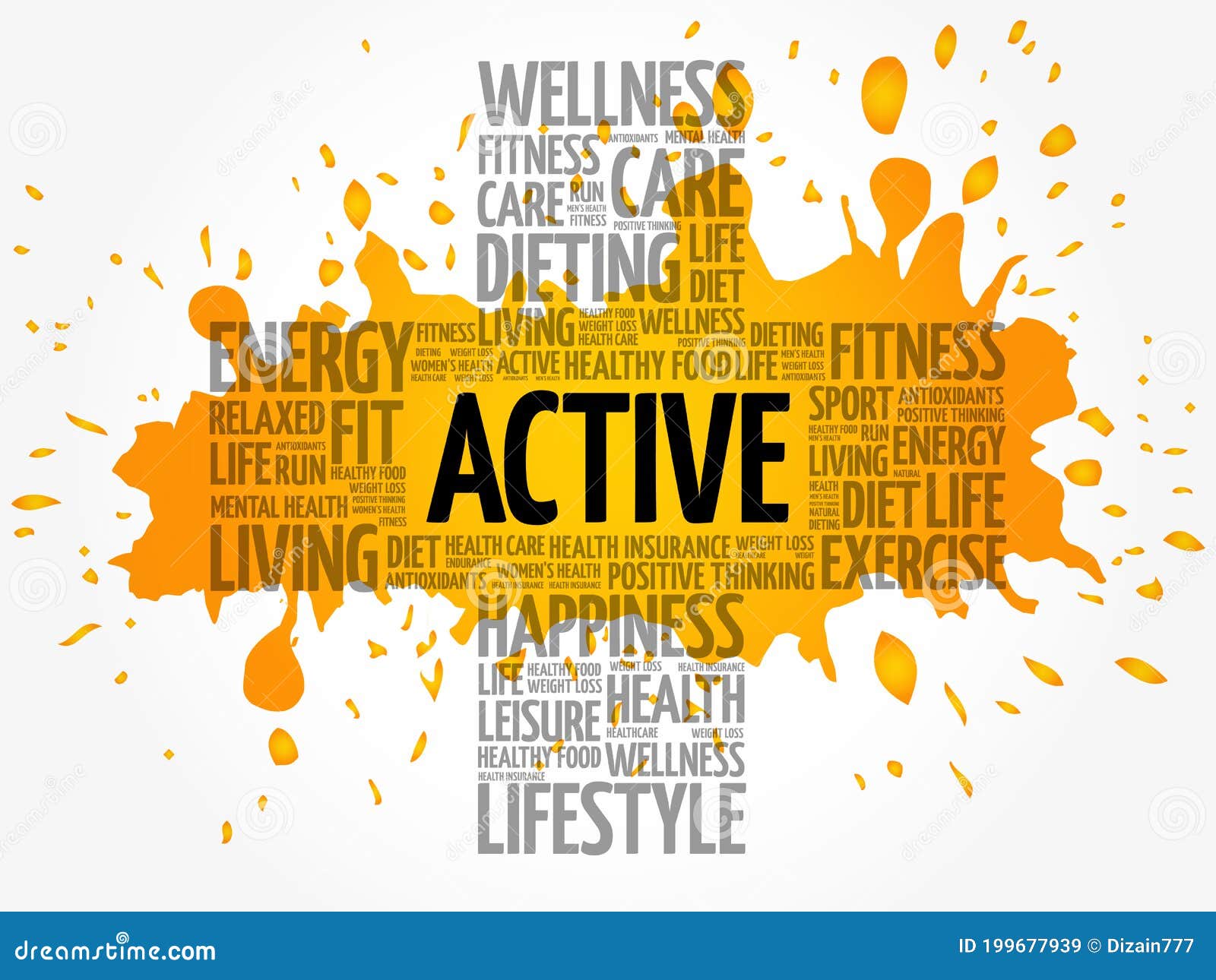 ACTIVE word cloud collage stock illustration. Illustration of dieting ...