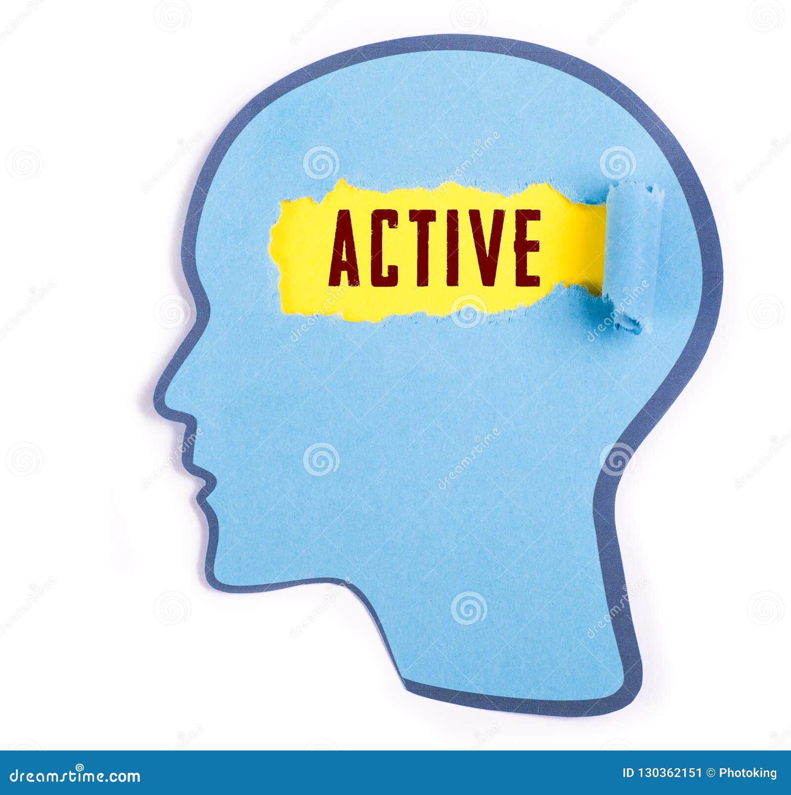 Active Word in the Person Head Stock Image - Image of concept, acting ...