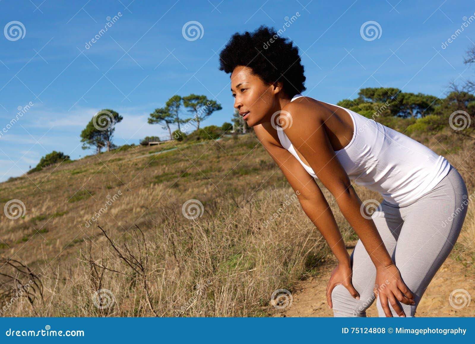Active Young Female Runner Having Break Stock Photo - Image of runner ...