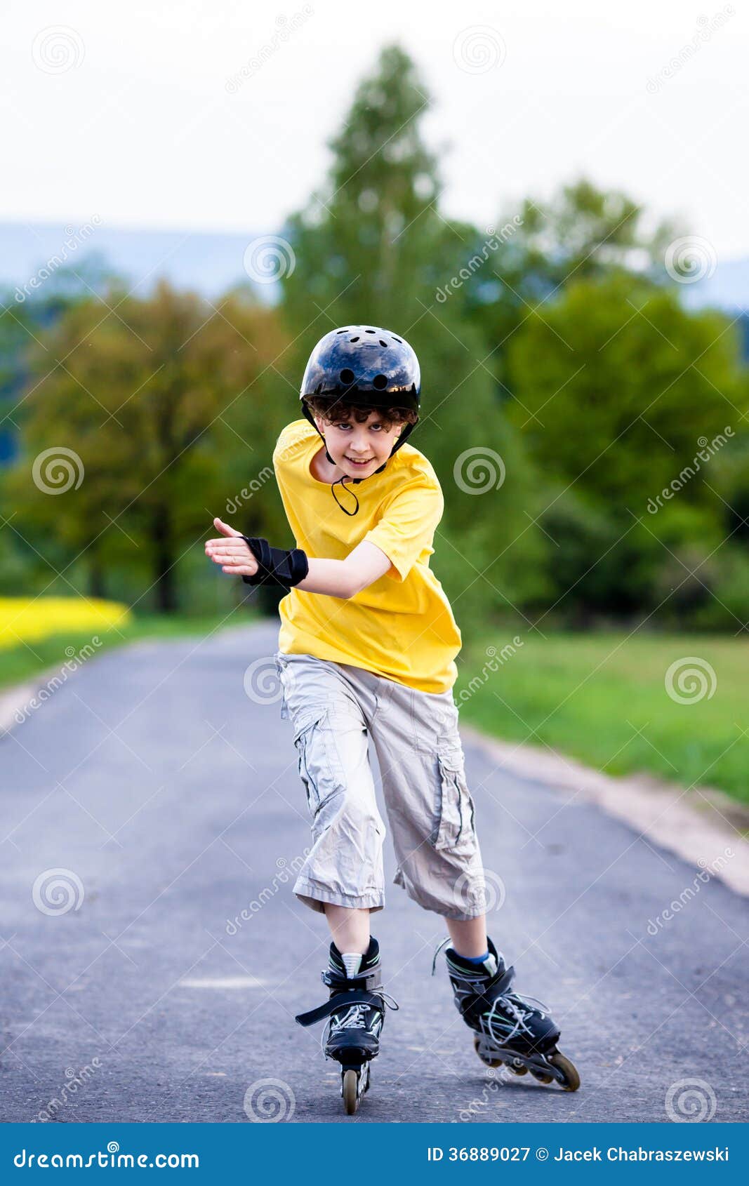 Active Young People - Rollerblading, Skateboarding Stock Image - Image ...