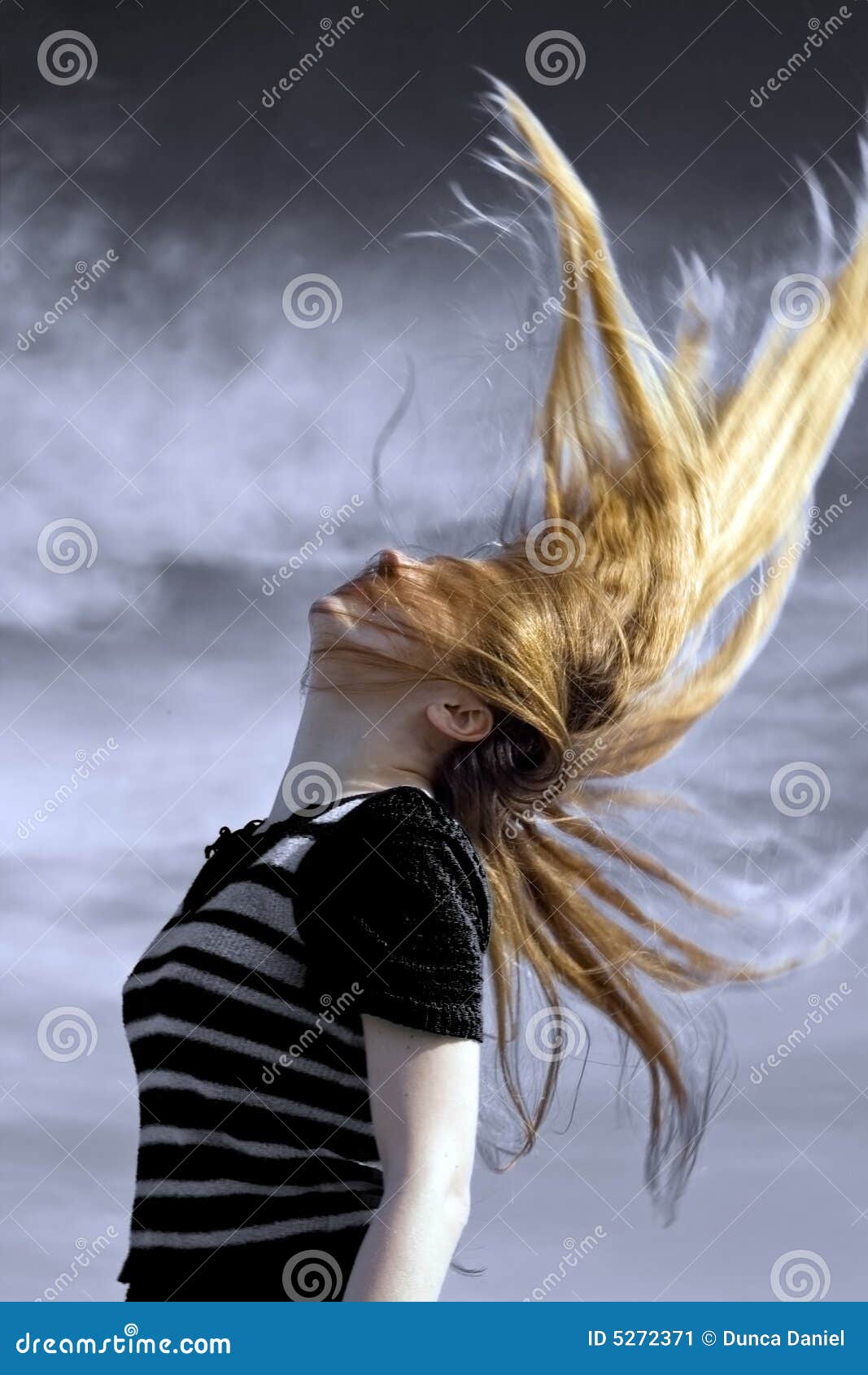 Active Young Woman with Hair in Motion Stock Image - Image of hair ...