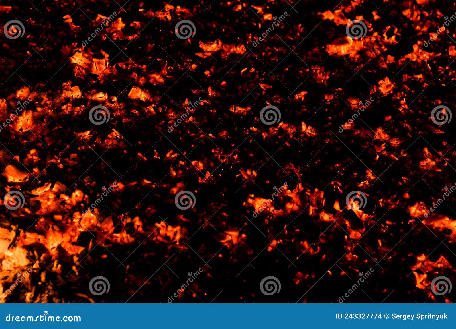 Actively Smoldering Embers Of Fire. The Texture Of The Coal Fire ...