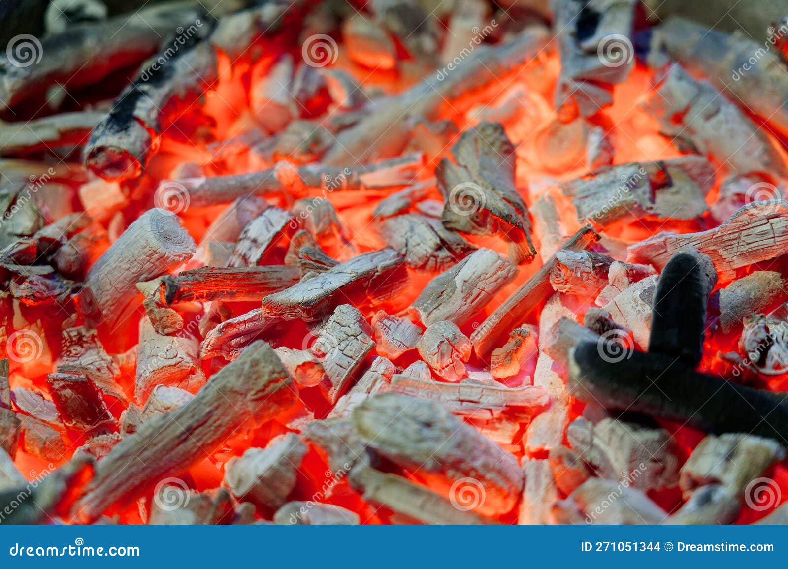 Actively Smoldering Embers Of Fire. The Texture Of The Coal Fire ...