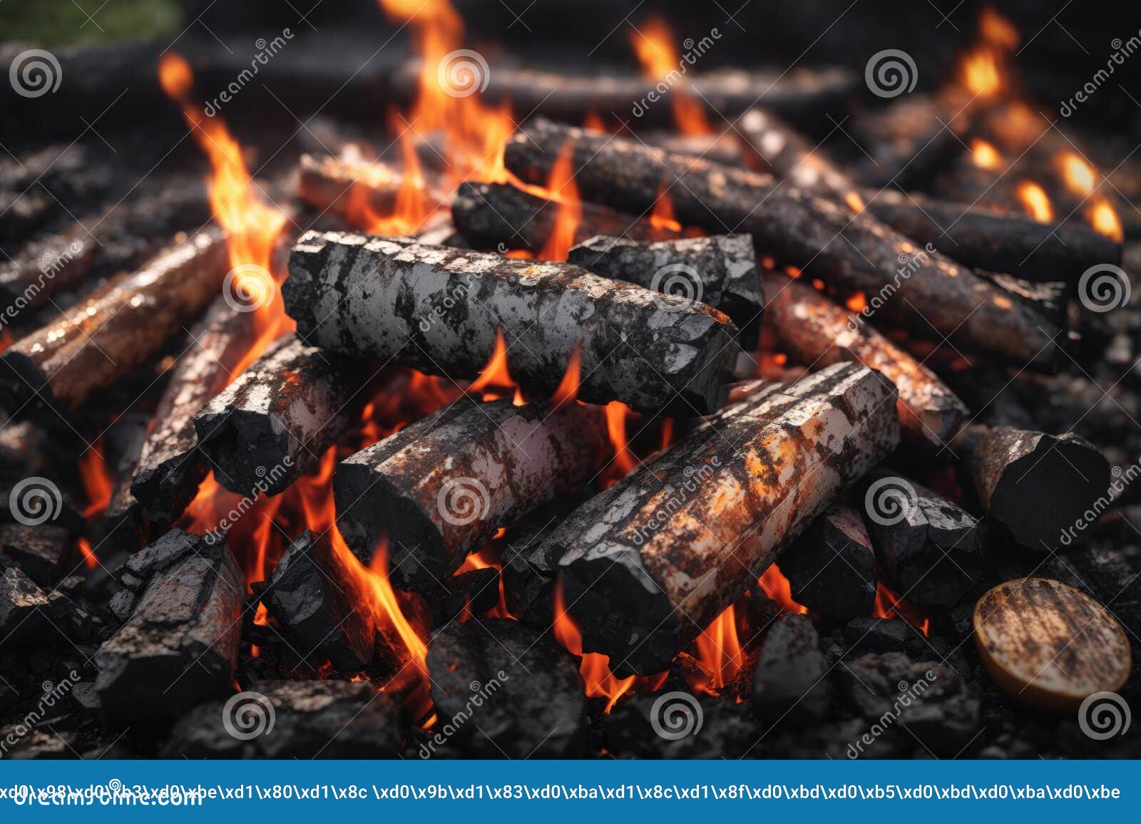 Actively Smoldering Embers of Fire Background Stock Image - Image of ...
