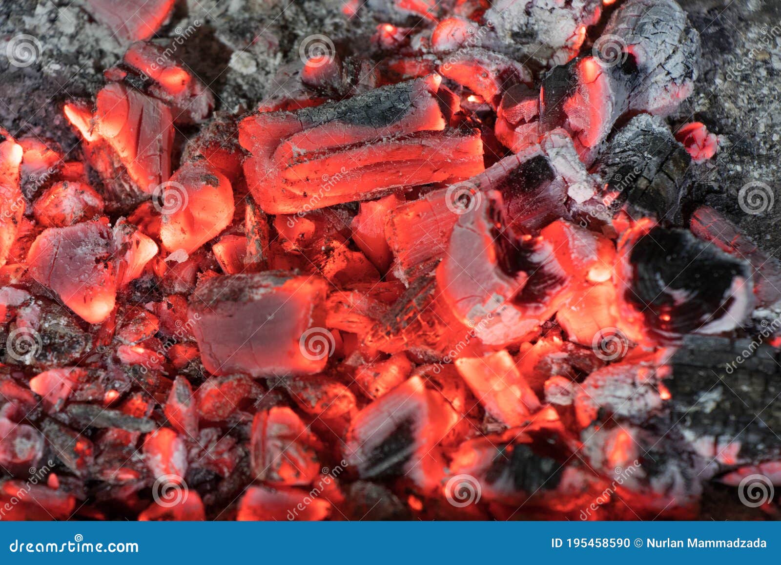 Actively Smoldering Embers of Fire. the Texture of the Coal Fire ...