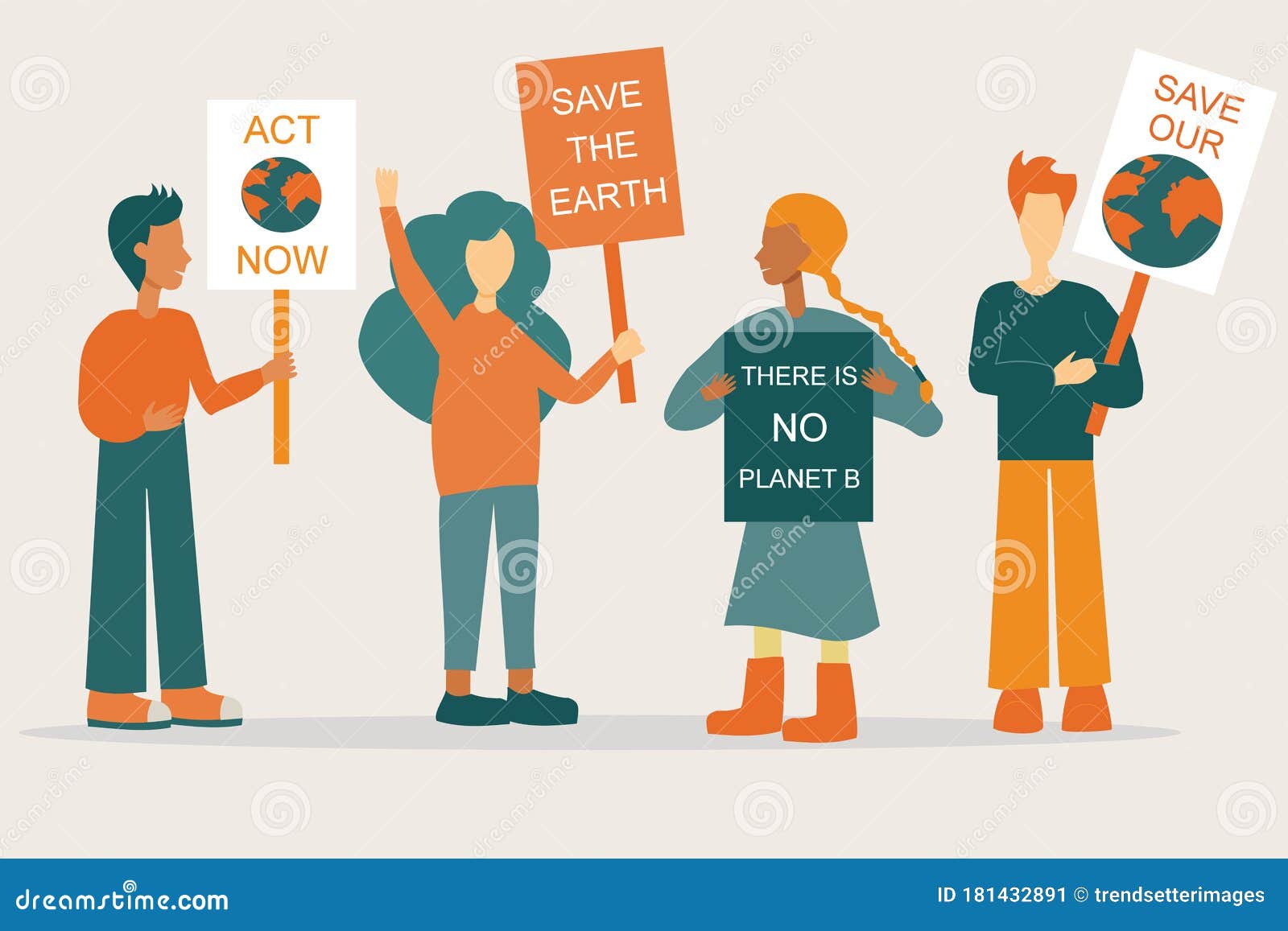 Activists with Placards and Posters on Global Strike for Climate Change ...