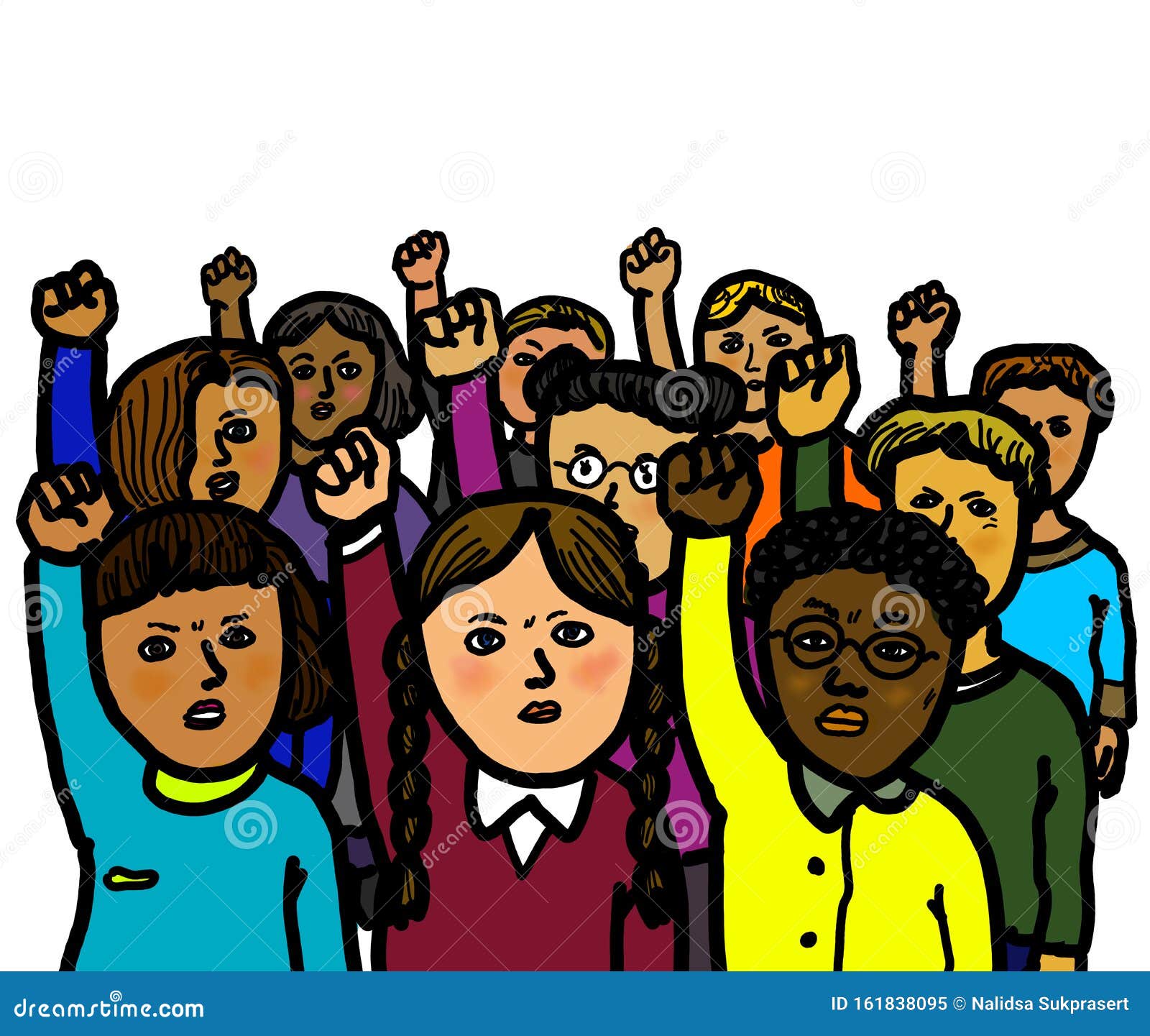 Activists Protest Social Movement Stock Illustration - Illustration of ...