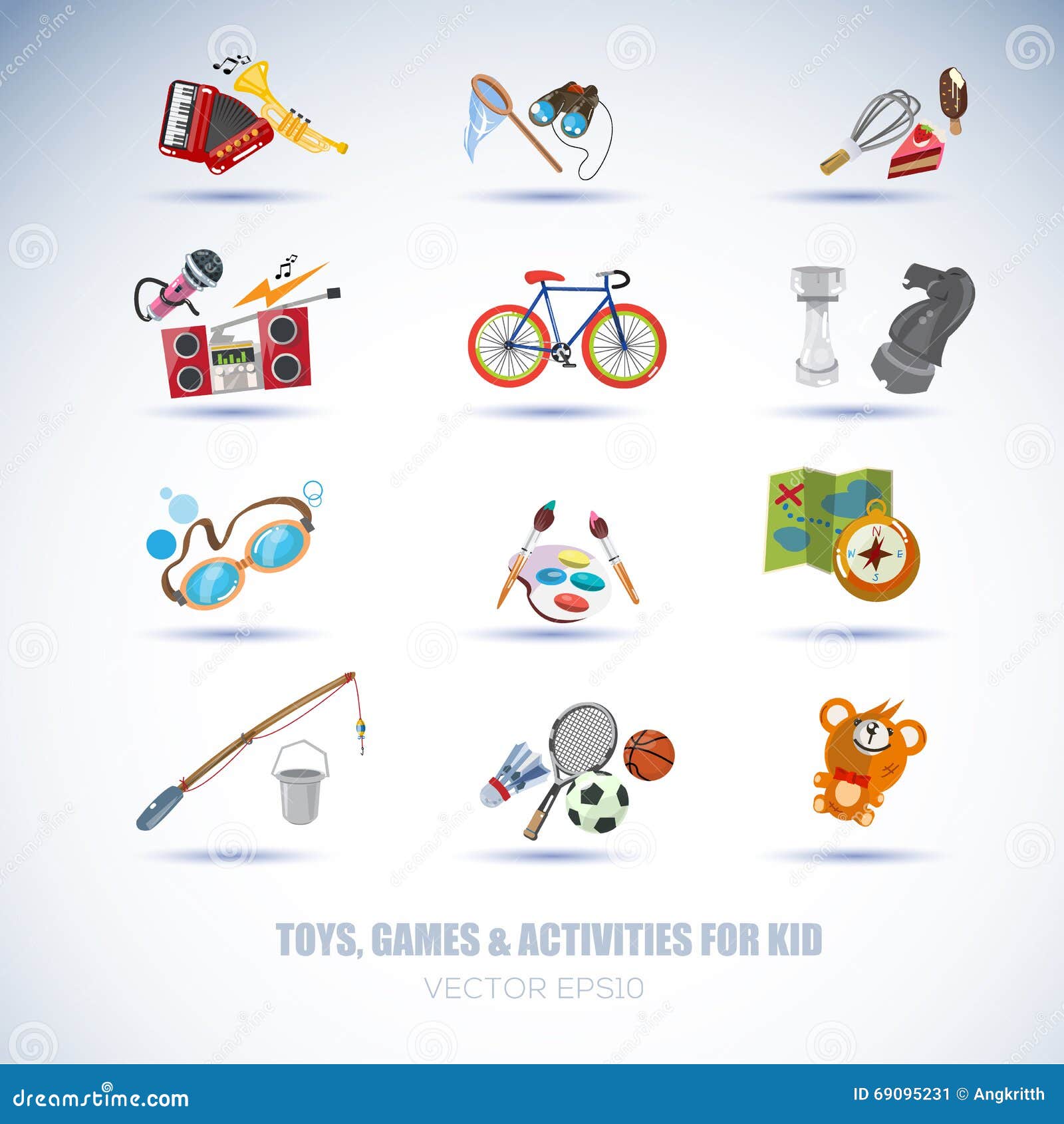 Activities icon set - stock illustration. Illustration of icon - 69095231