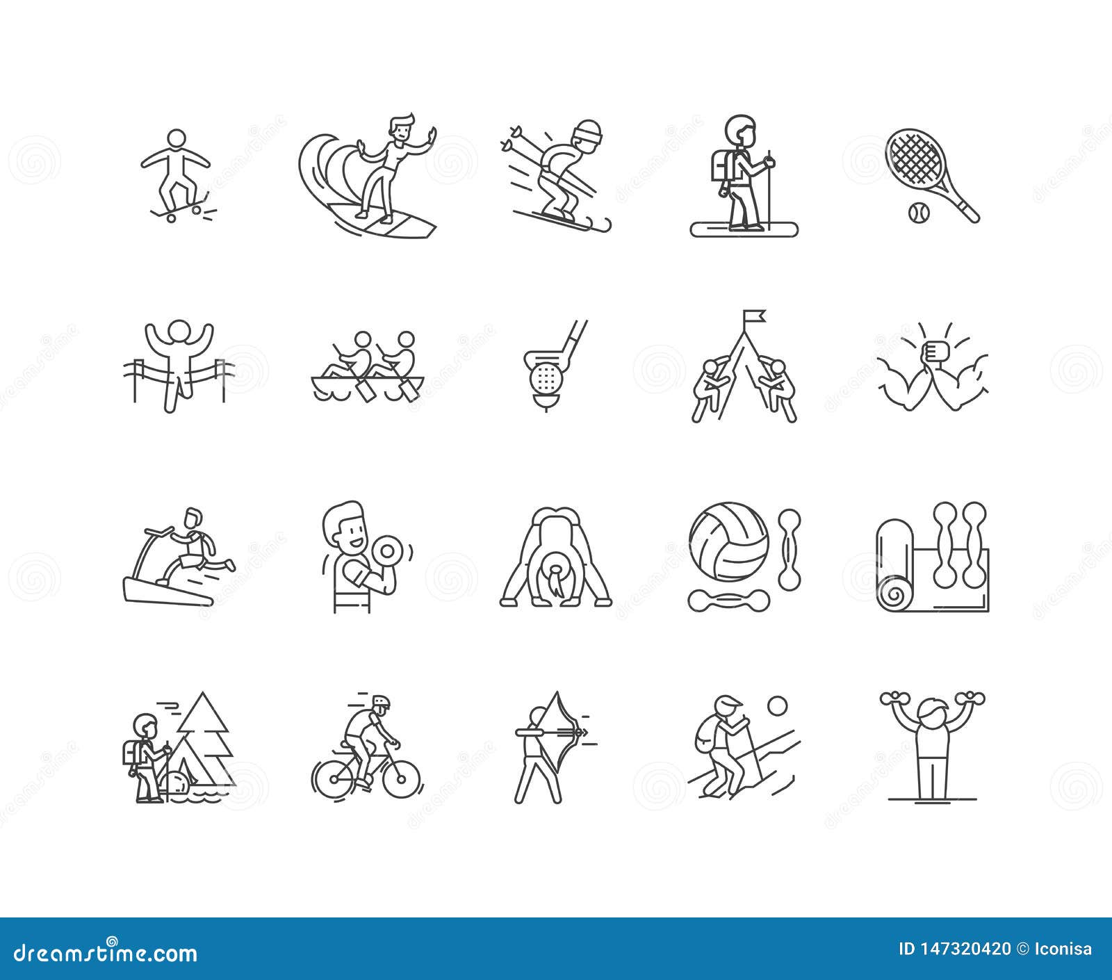 Activities Line Icons, Signs, Vector Set, Outline Illustration Concept ...