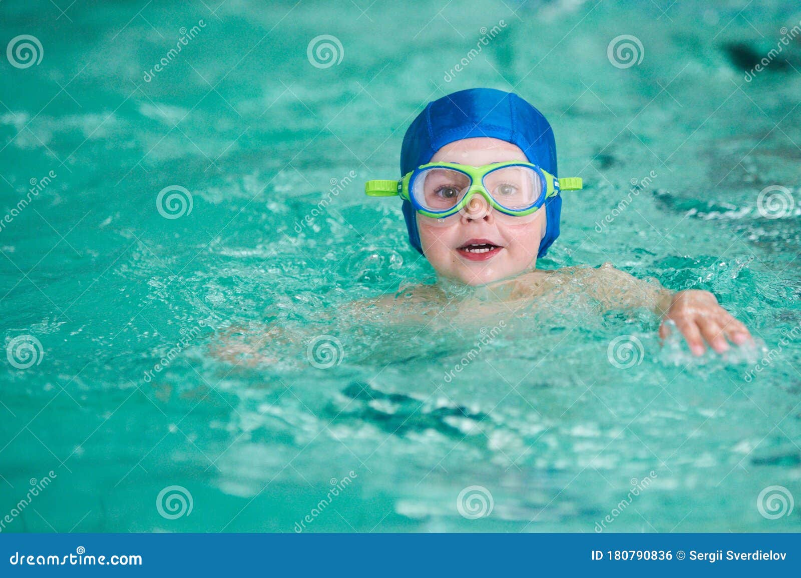 Activities on the Pool, Children Swimming and Playing in Water Stock ...