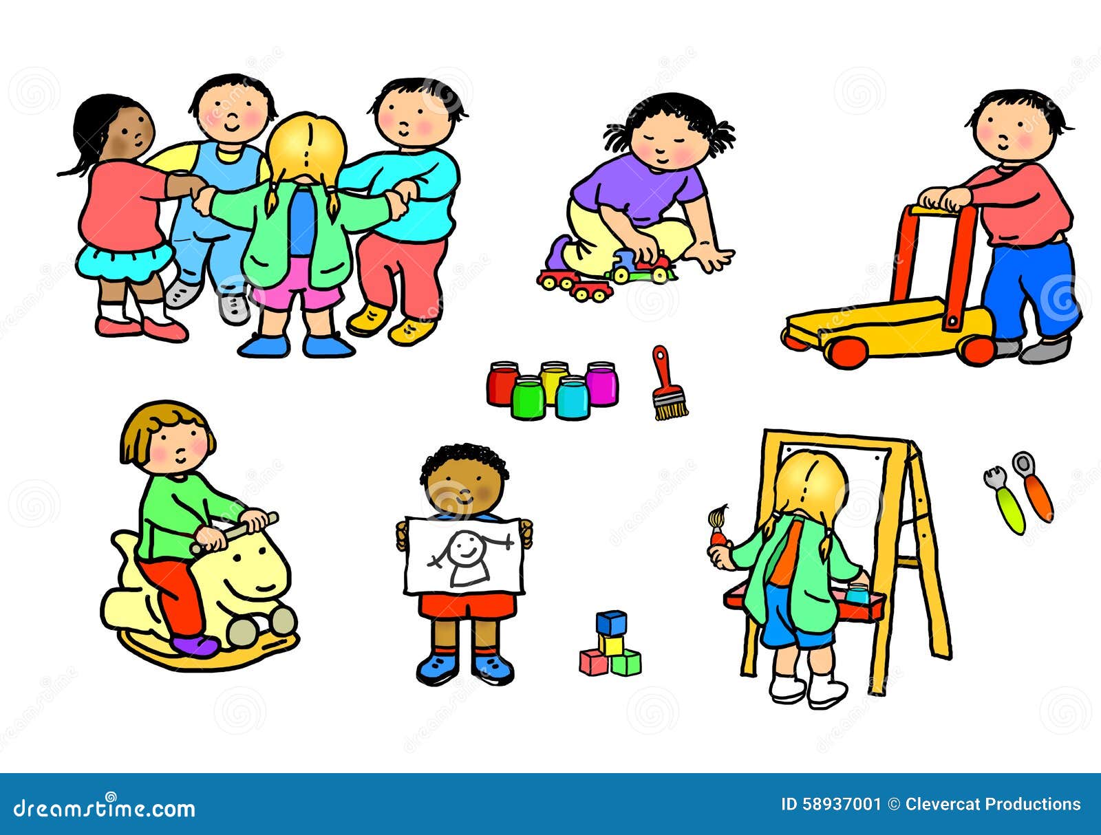 Activités De Crèche De Playgroup Illustration Stock - Image: 58937001