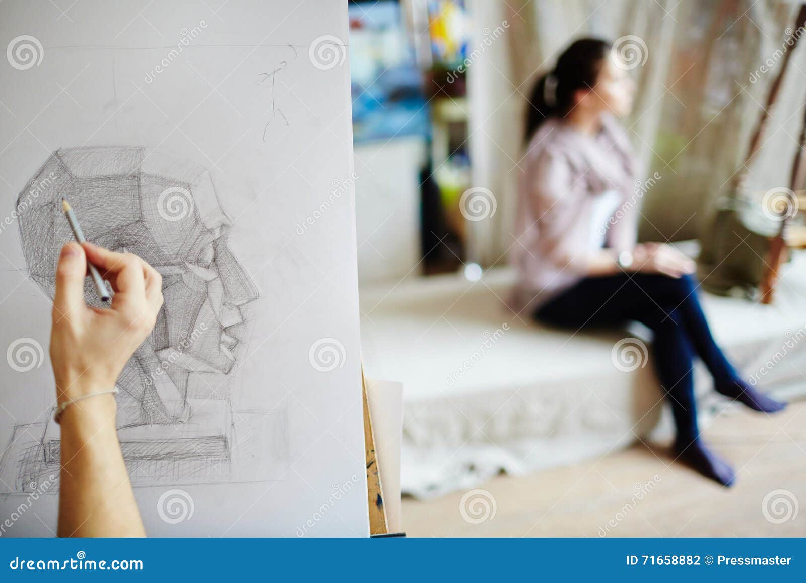 Activity in art class stock photo. Image of male, education - 71658882