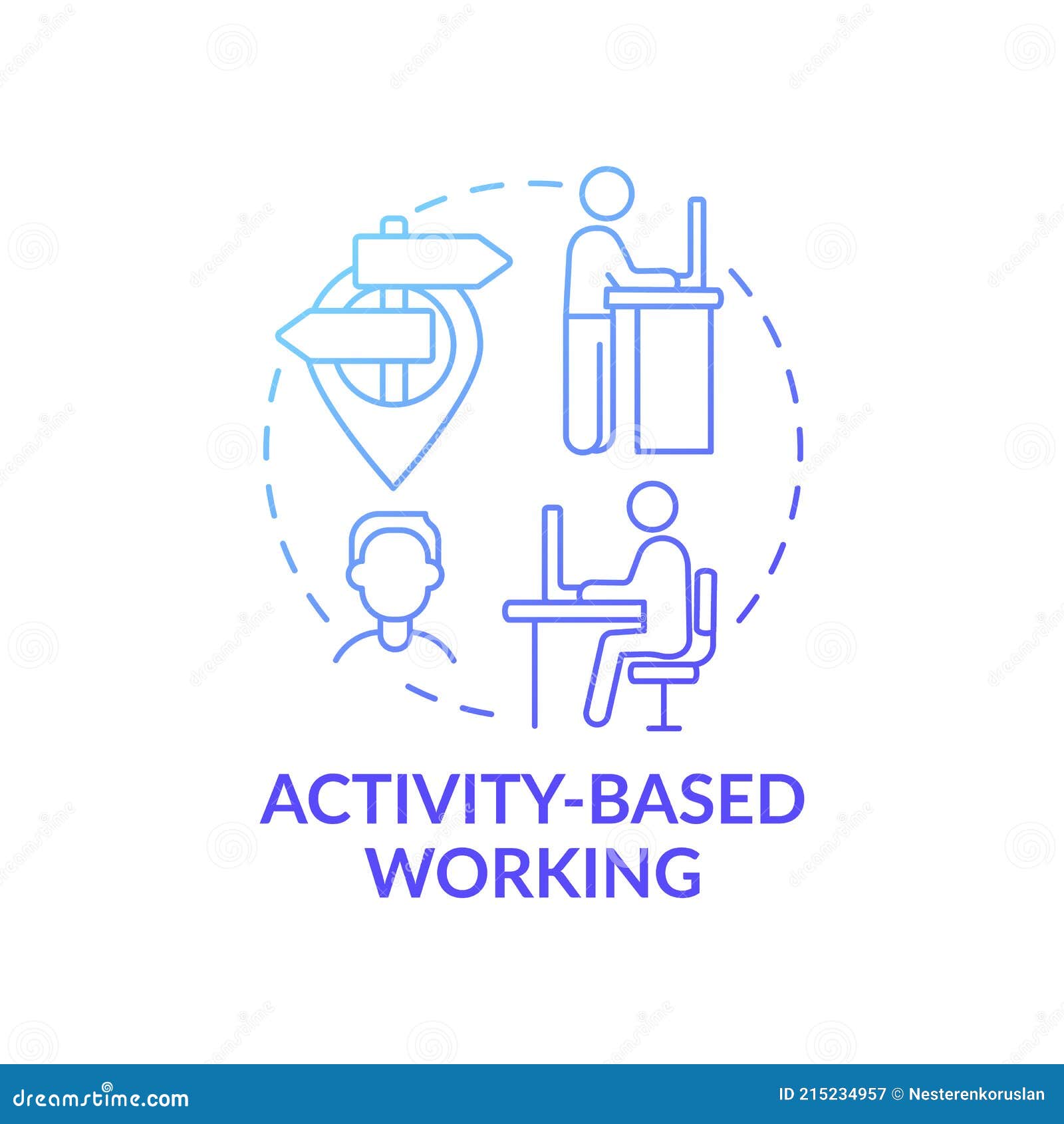 Activity-based Working Concept Icon Stock Vector - Illustration of ...