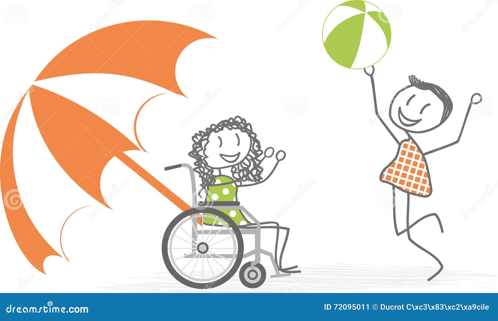 Activity on the Beach and Disabled People Stock Vector - Illustration ...