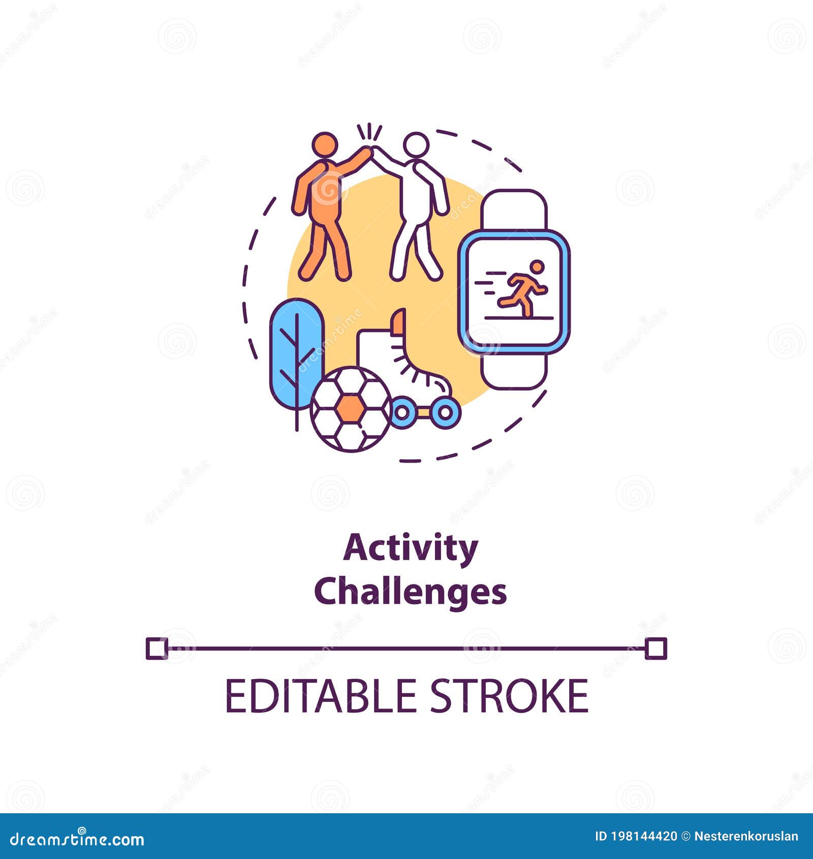 Activity Challenges Concept Icon Stock Vector - Illustration of lineart ...