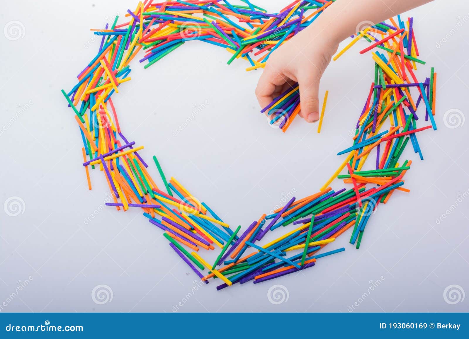 Activity with Coloured Wooden Sticks for Creativity Stock Image - Image ...