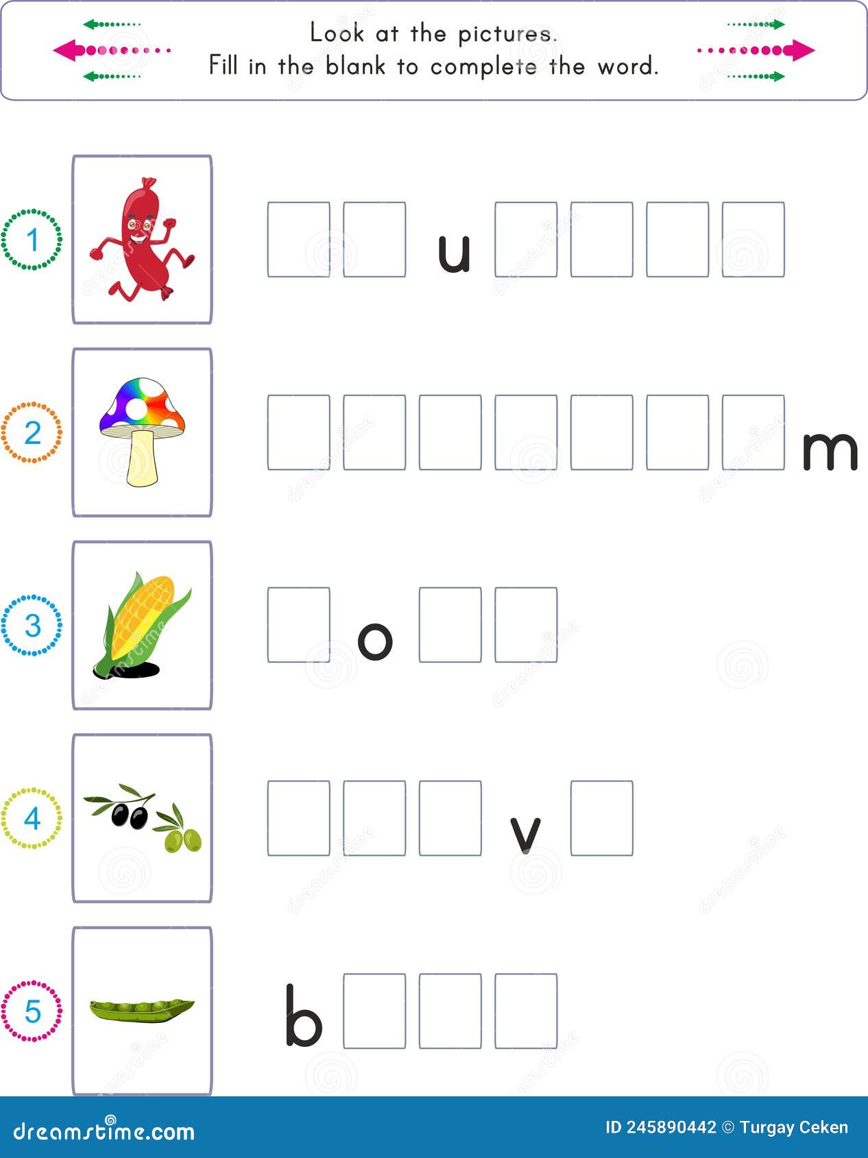 Completing the Missing Letters of the Word Stock Vector - Illustration ...