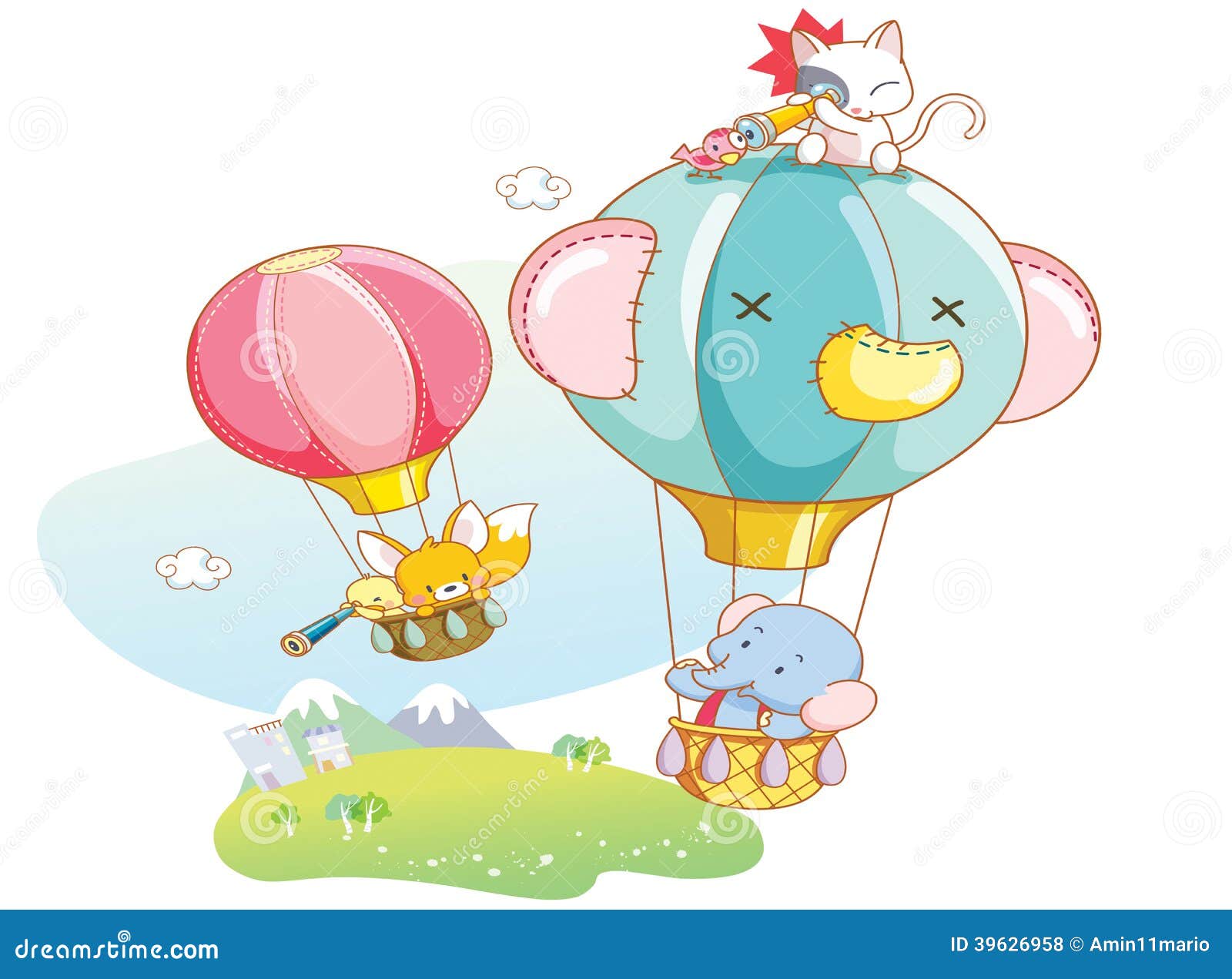 Activity of cute animals stock illustration. Illustration of group ...