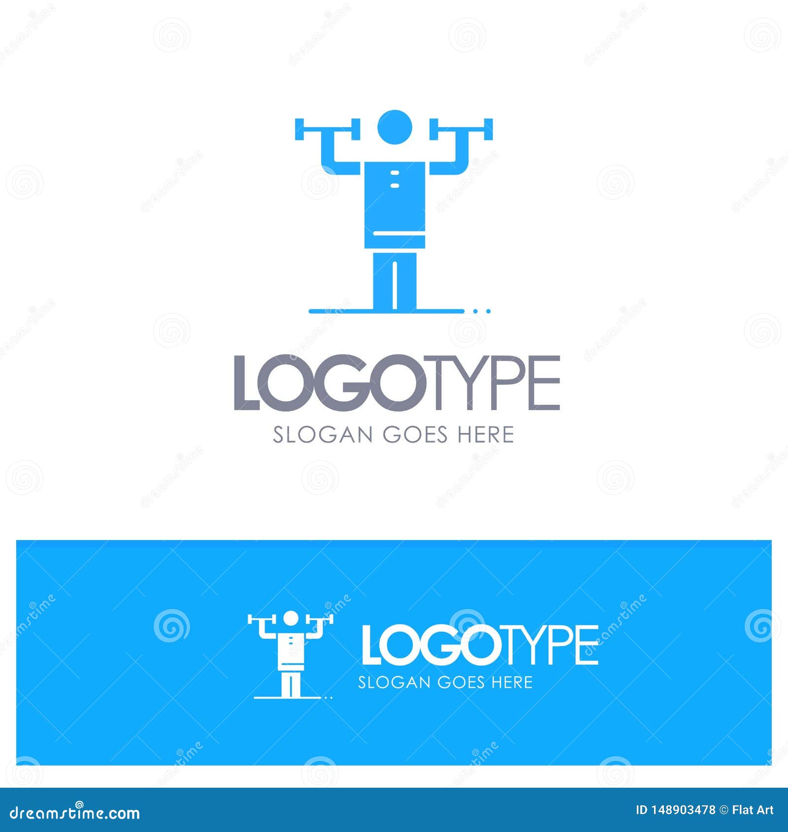 Activity, Discipline, Human, Physical, Strength Blue Solid Logo with ...