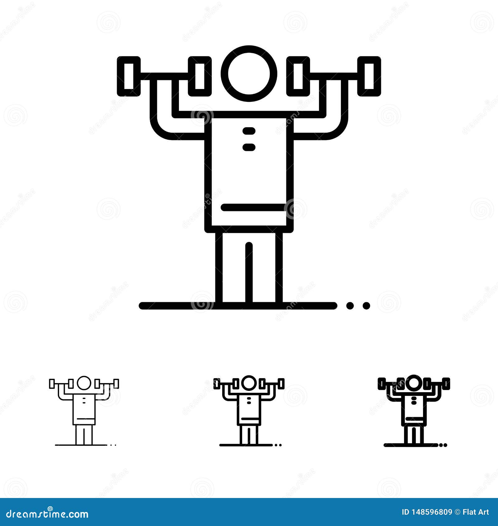 Activity, Discipline, Human, Physical, Strength Bold and Thin Black ...