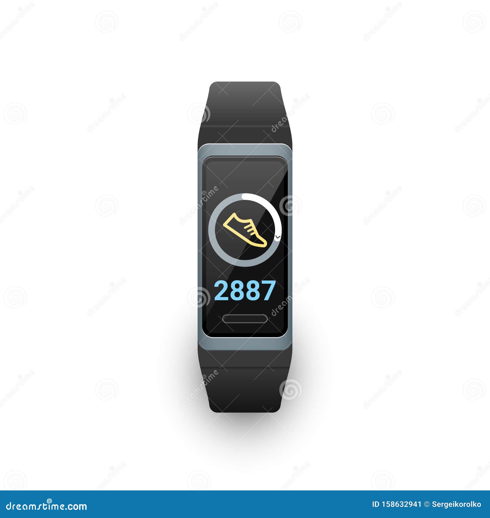 Activity Fitness Tracker with Steps Counter App on Screen. Vector ...