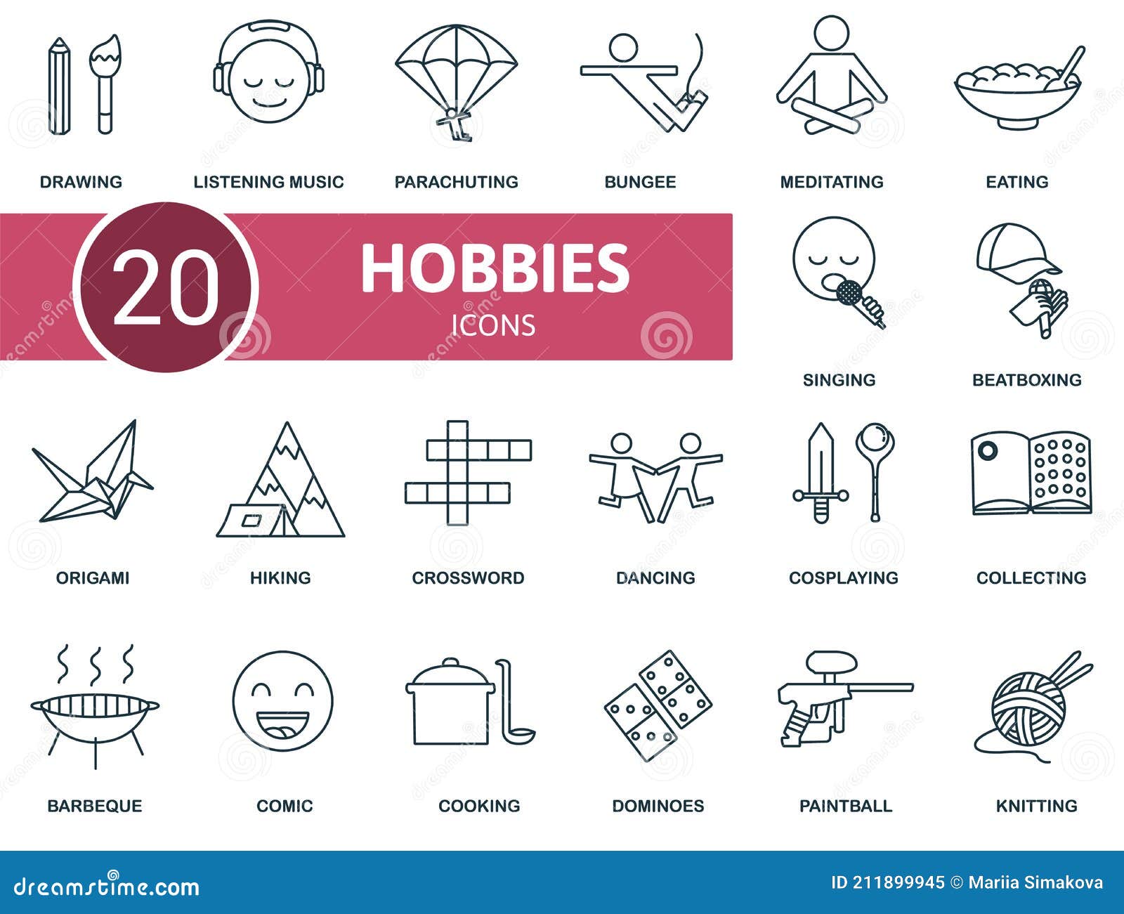 Activity And Hobbies Icon Set Contains Editable Icons Activity And