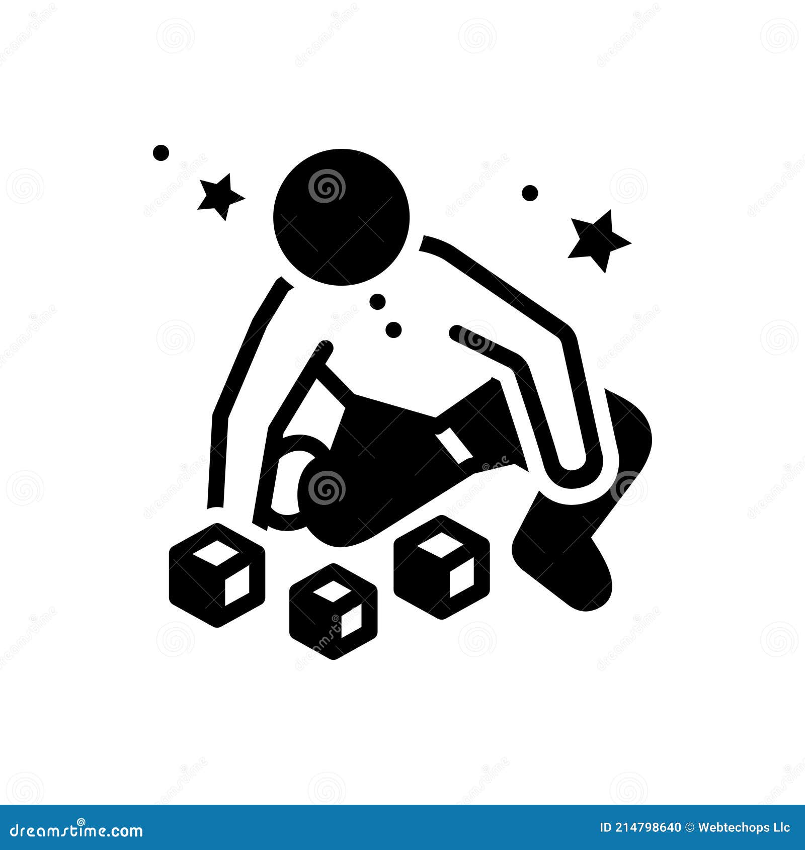 Black Solid Icon for Activity, Play and Learning Stock Vector ...