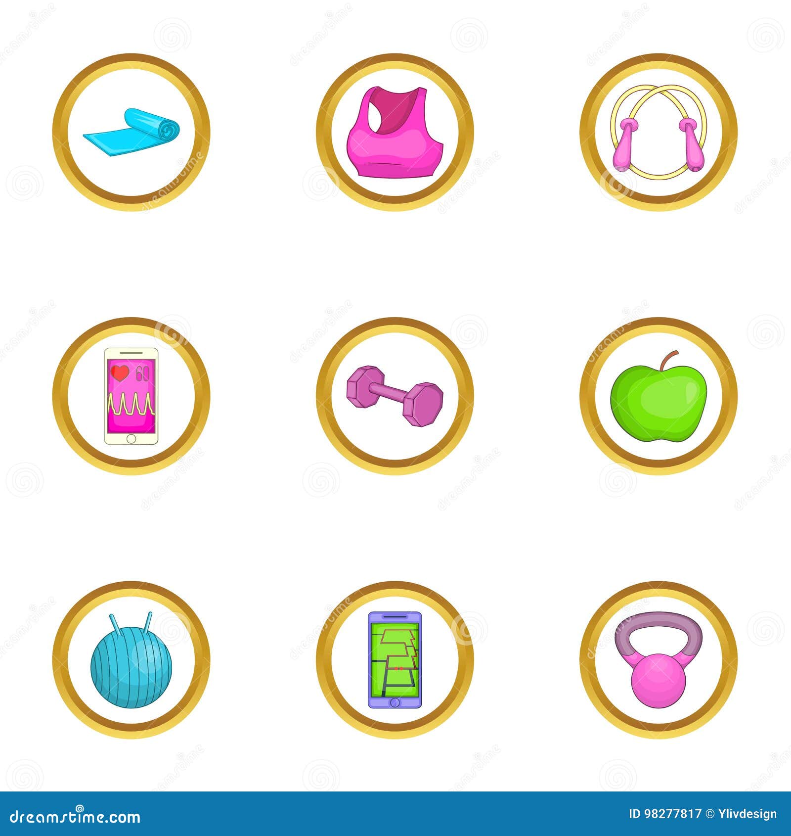 Activity Icons Set, Cartoon Style Stock Vector - Illustration of ...
