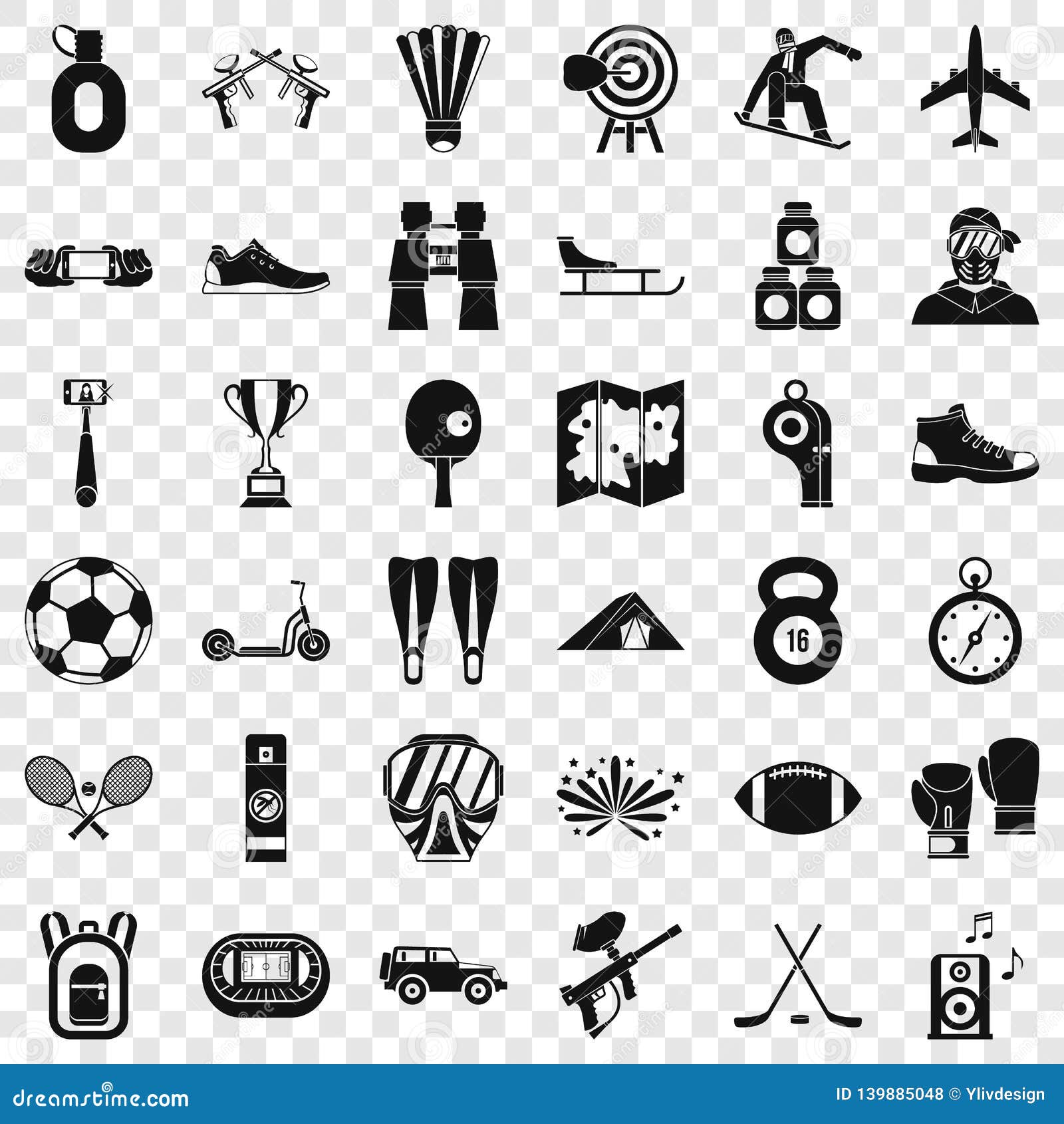 Activity Icons Set, Simple Style Stock Vector - Illustration of food ...