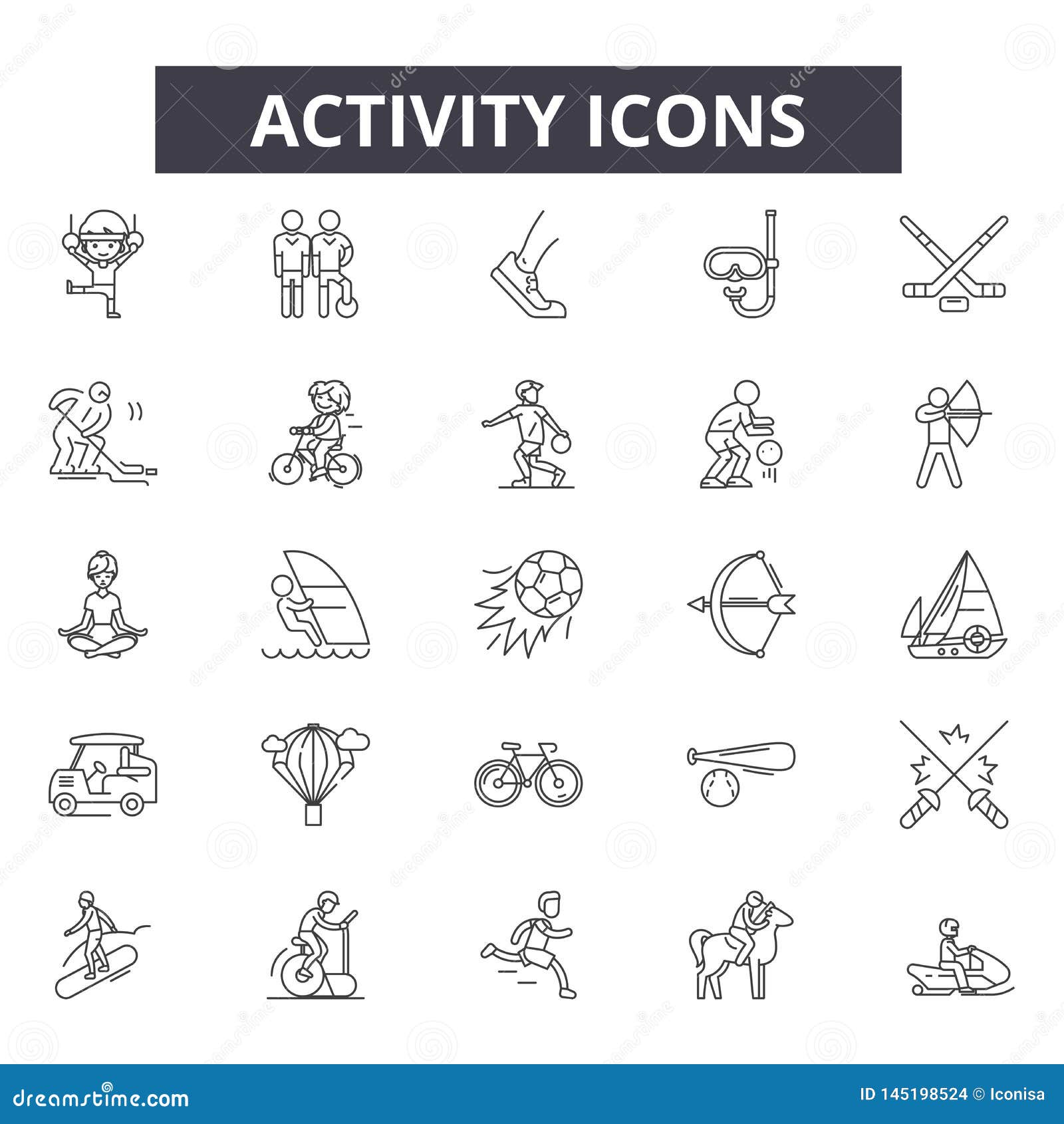 Activity Line Icons, Signs, Vector Set, Outline Illustration Concept ...