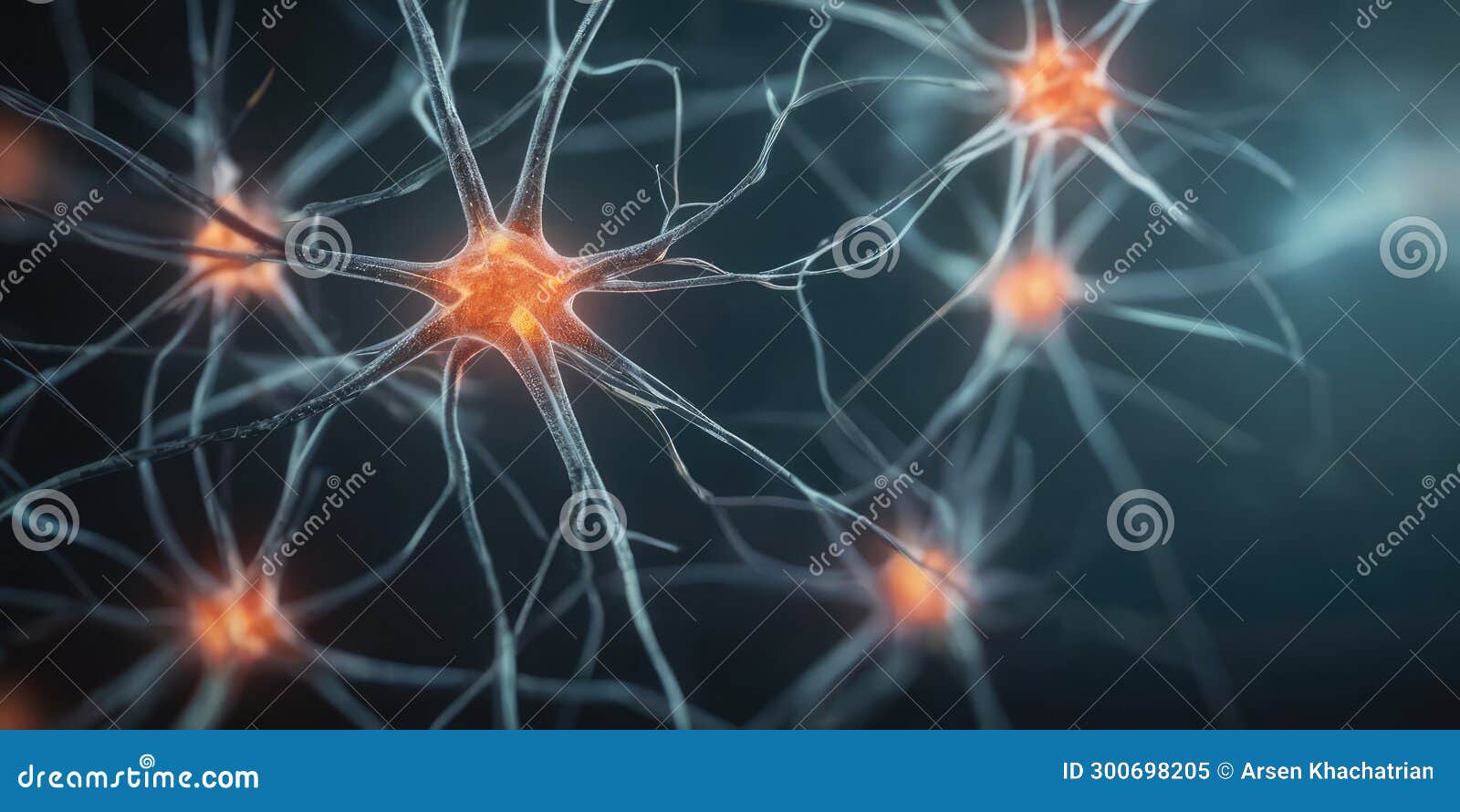 Activity of Neurons in the Brain Stock Image - Image of light, black ...