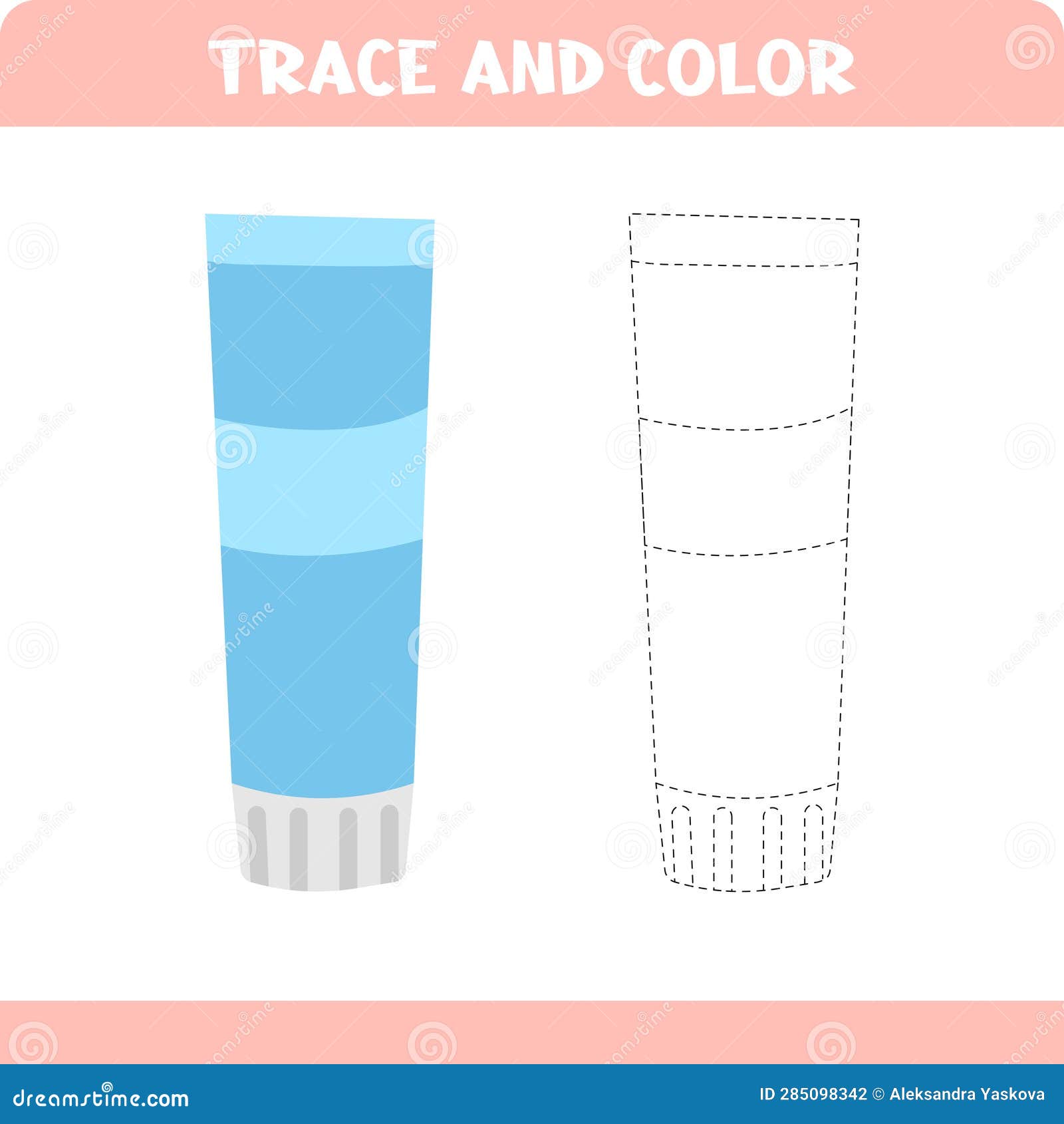 Activity Page for Kids Education. Tracing Objects. Color Page. Cream ...
