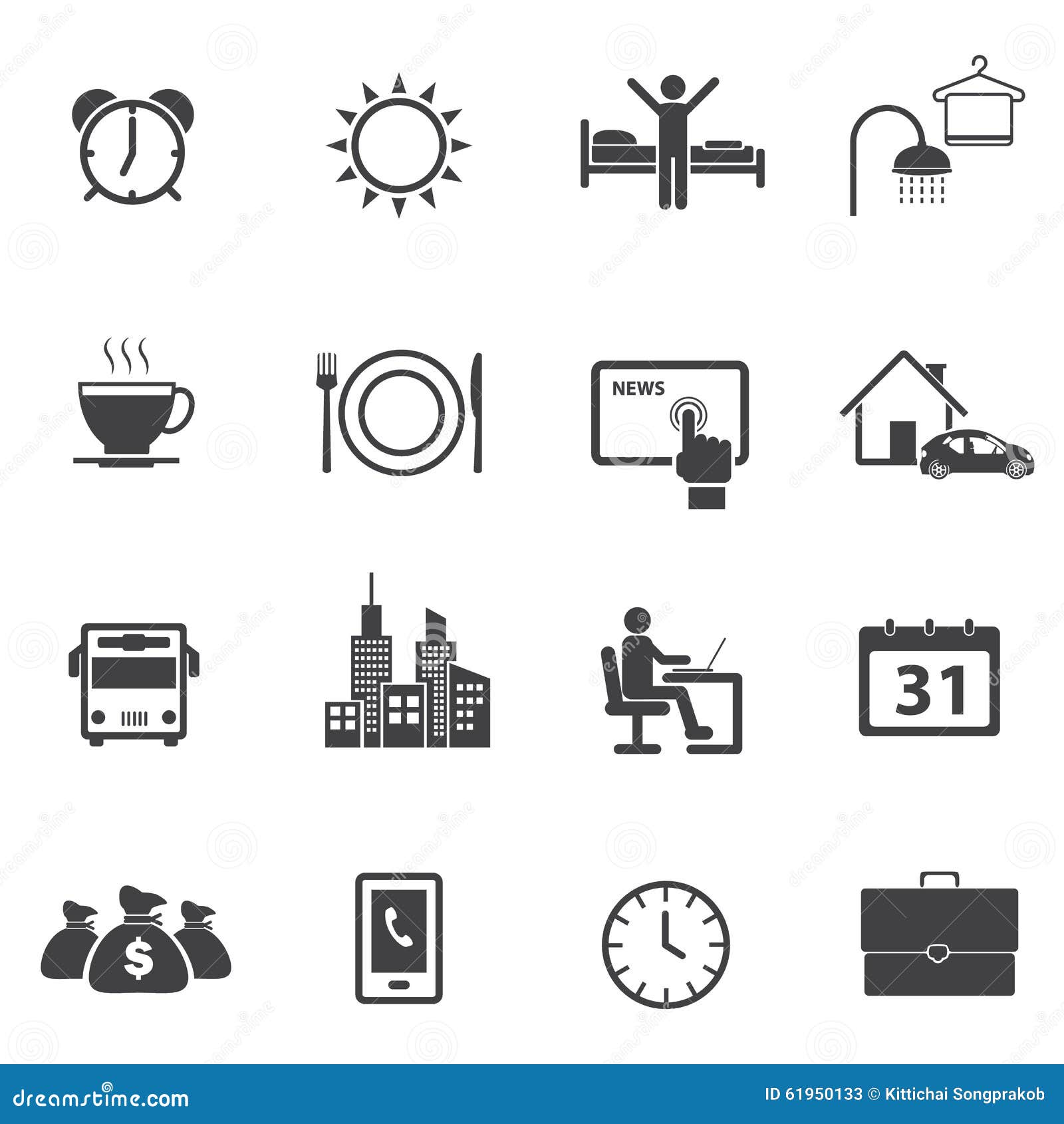Activity Daily Routine Icons Set Stock Photo - Image: 61950133 Activity Daily Routine Icons Set Stock Photo - Image: 61950133