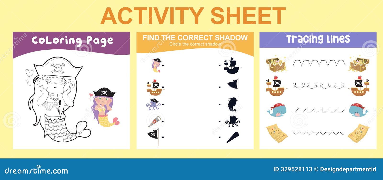 Activity Sheet for Children. 3 in 1 Educational Printable Worksheet ...