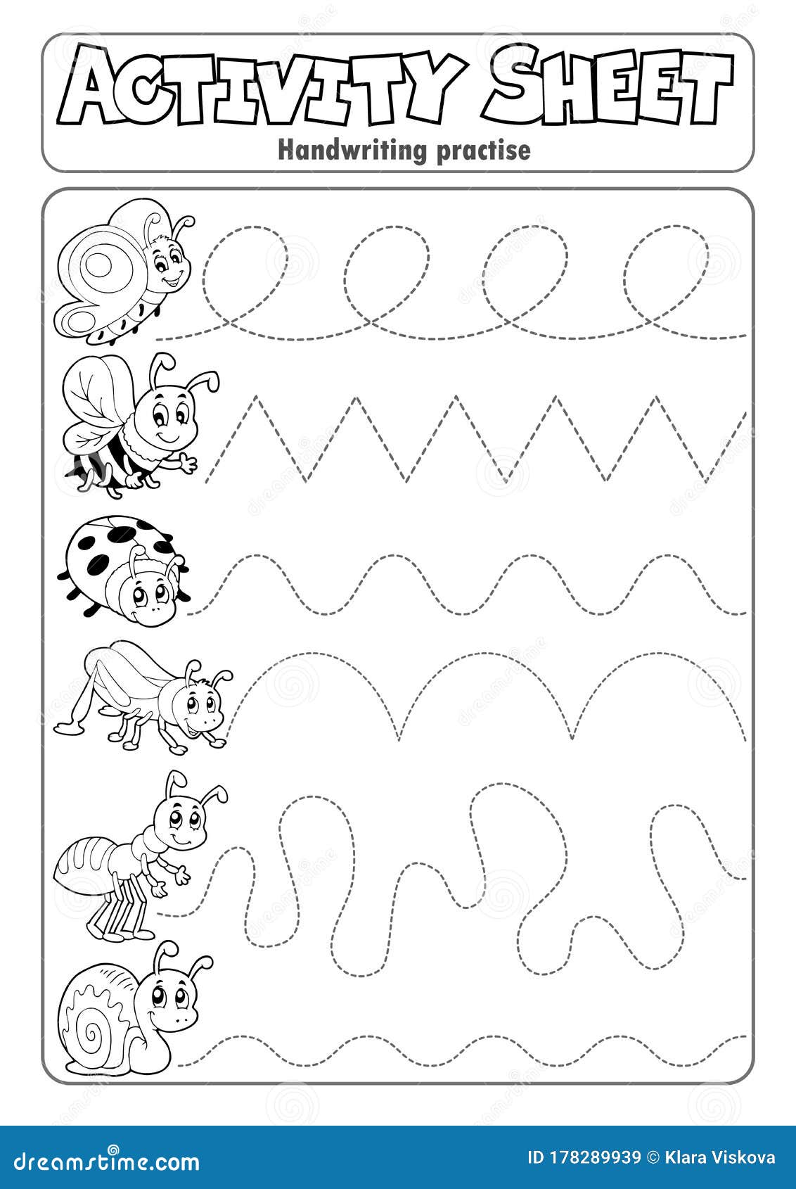 Handwriting Practise, Writing Training. Lightning Cartoon, Preschool ...