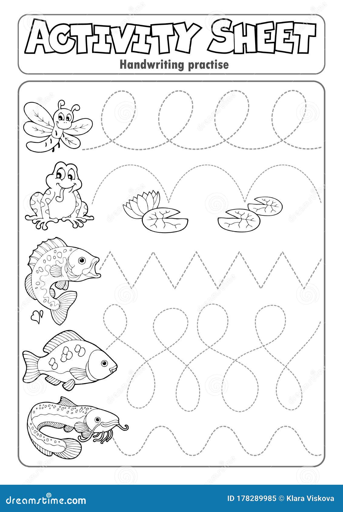 Handwriting Practise, Writing Training. Lightning Cartoon, Preschool ...