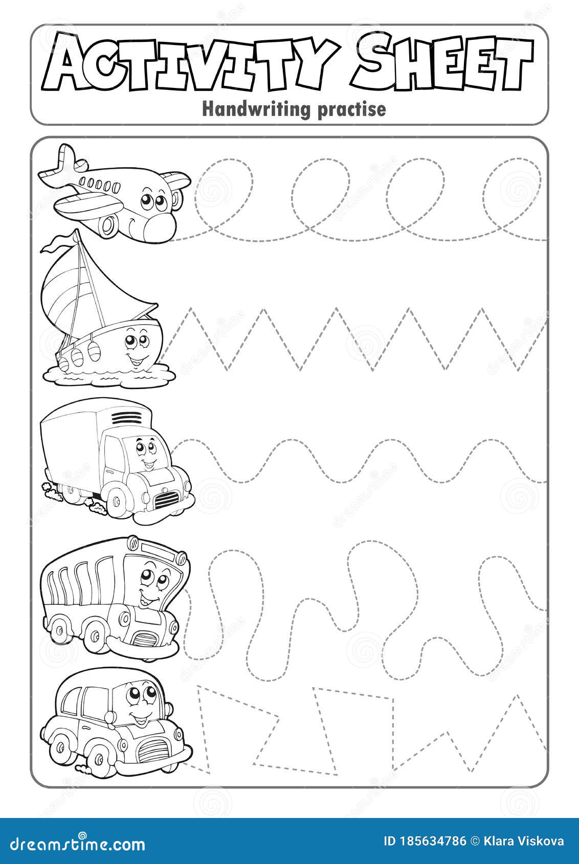 Handwriting Practise, Writing Training. Lightning Cartoon, Preschool ...