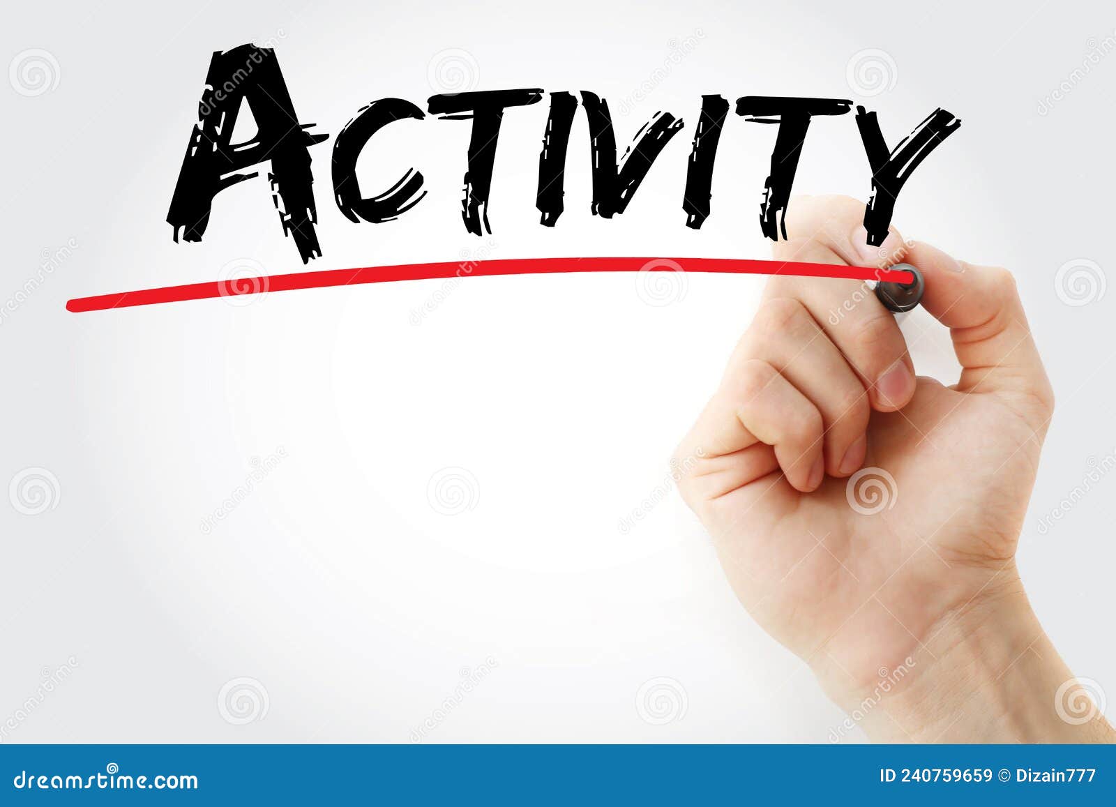 Activity Text with Marker, Concept Background Stock Image - Image of ...