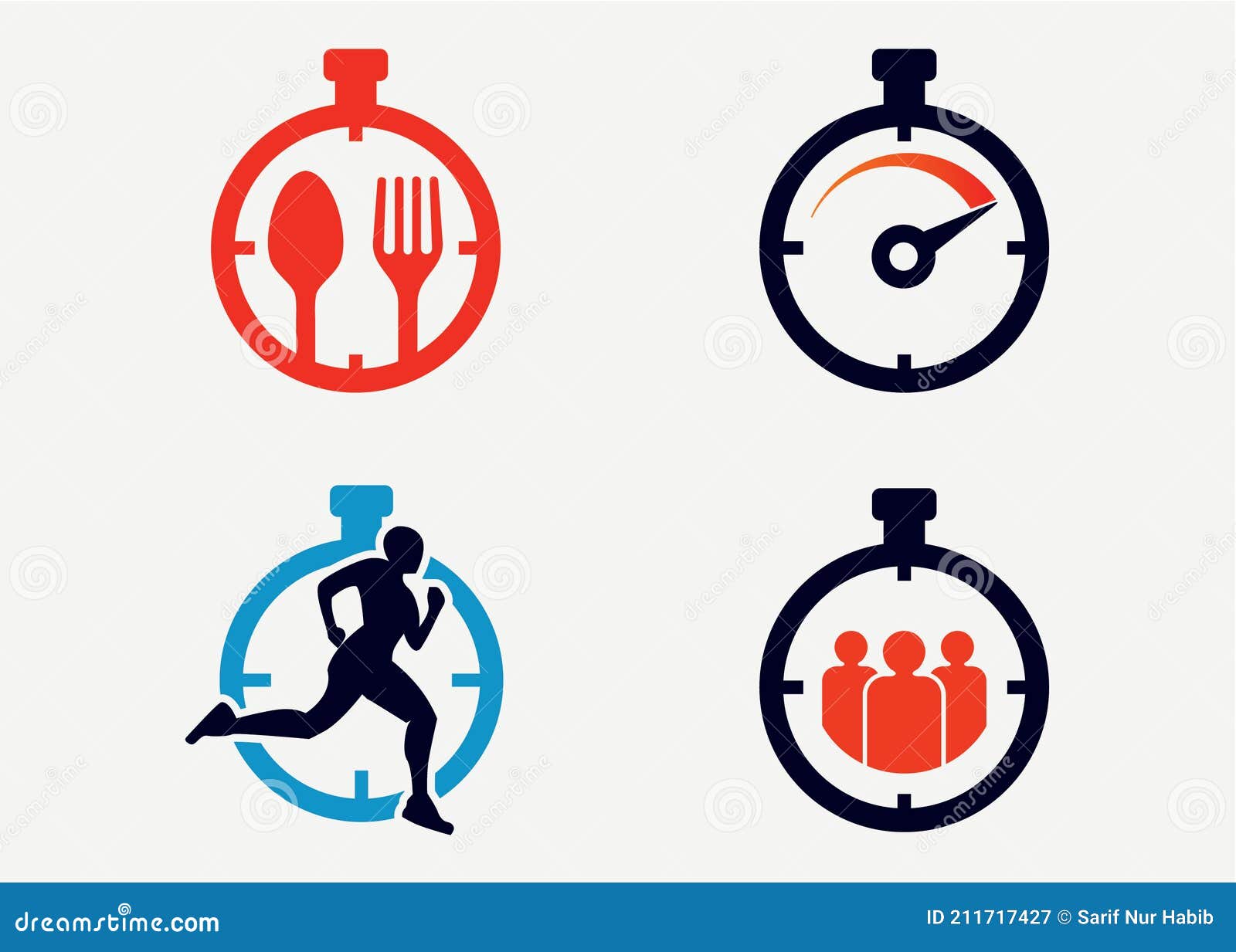 Activity Time Logo Set Design Template Stock Vector - Illustration of ...