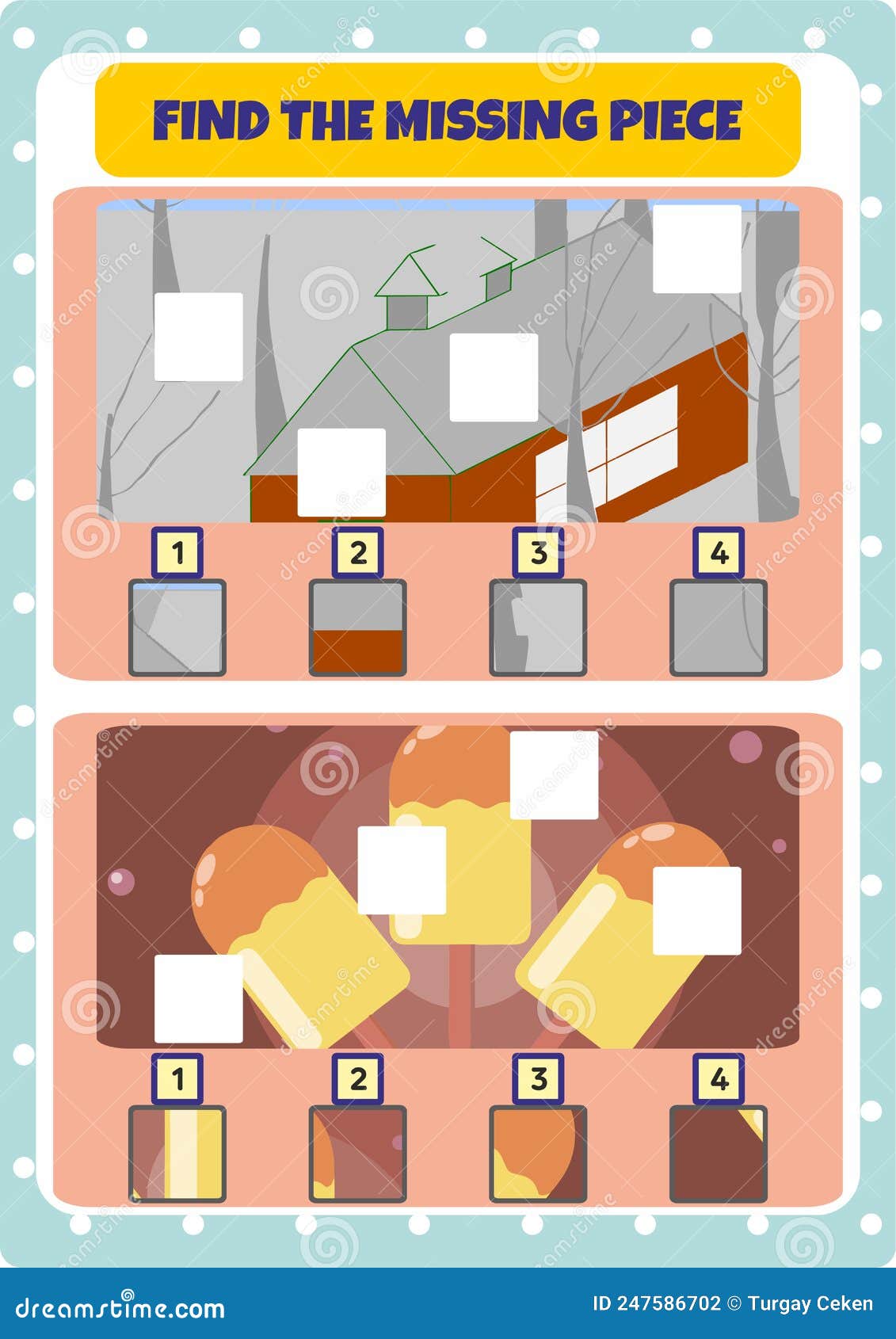 Activity To Complete the Missing Parts in the Picture Stock ...